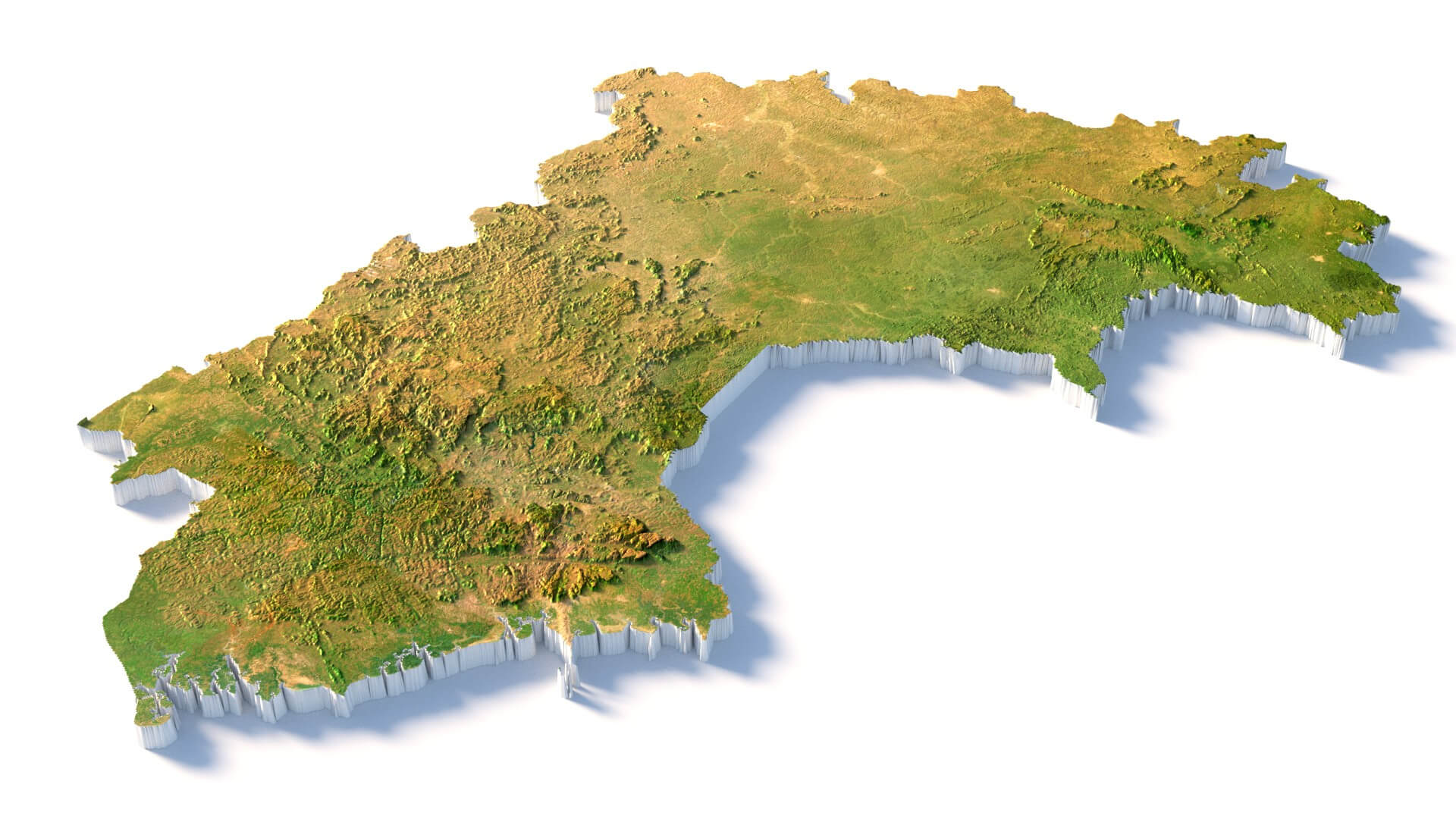 Guinea Terrain Map - 3D Model by 3dstudio