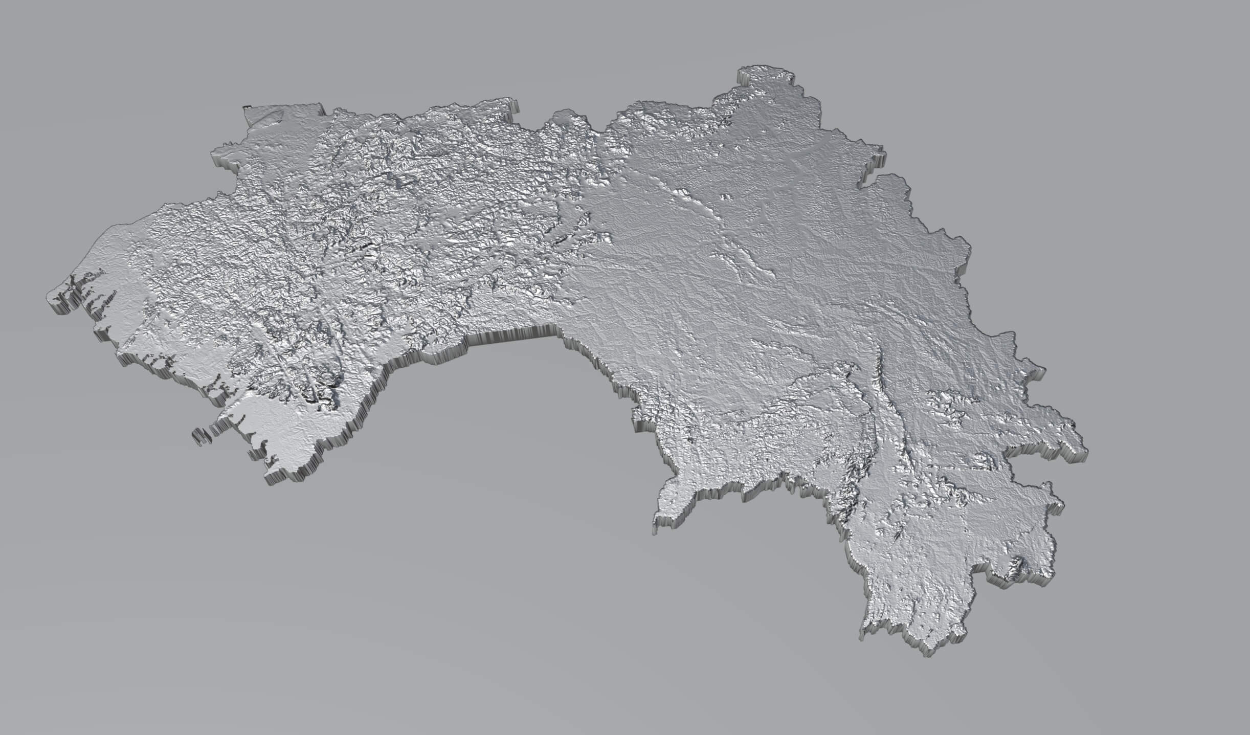 Guinea Terrain Map - 3D Model by 3dstudio