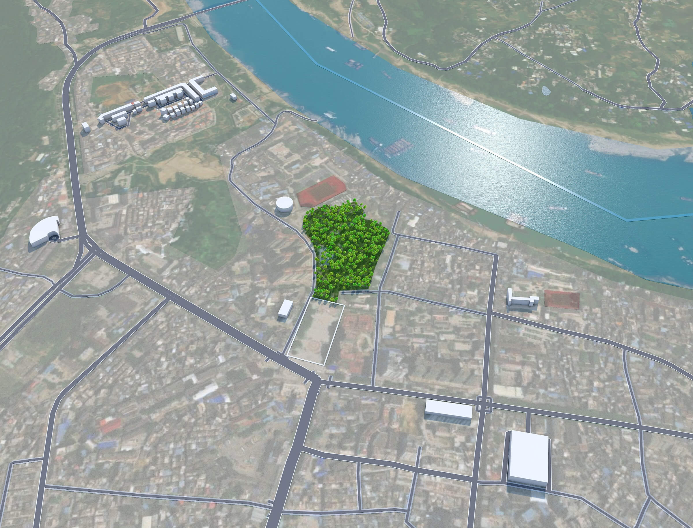 Guiping City Guigang Guangxi China 3D Model 20km by 3dstudio