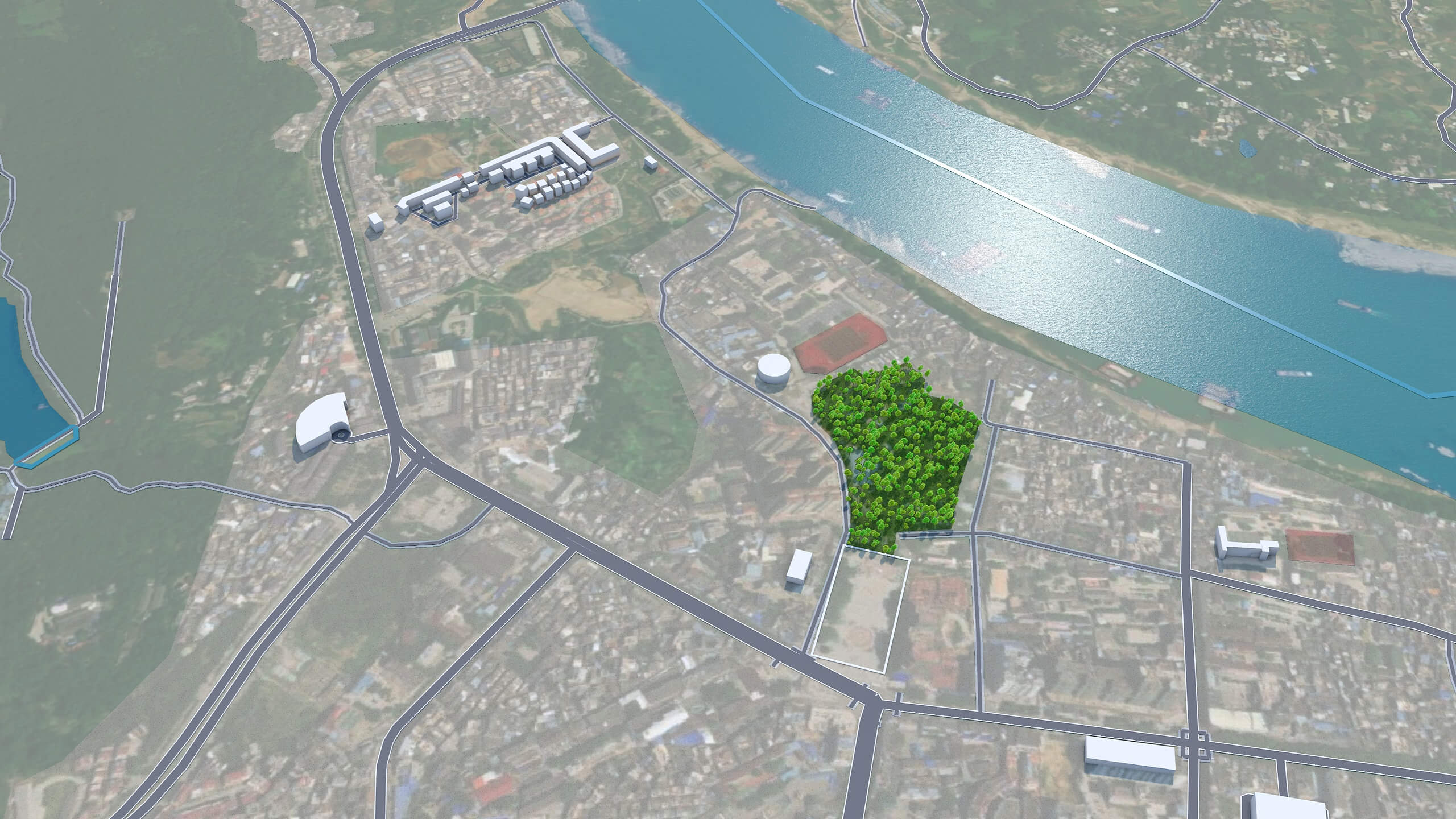 Guiping City Guigang Guangxi China 3D Model 20km by 3dstudio