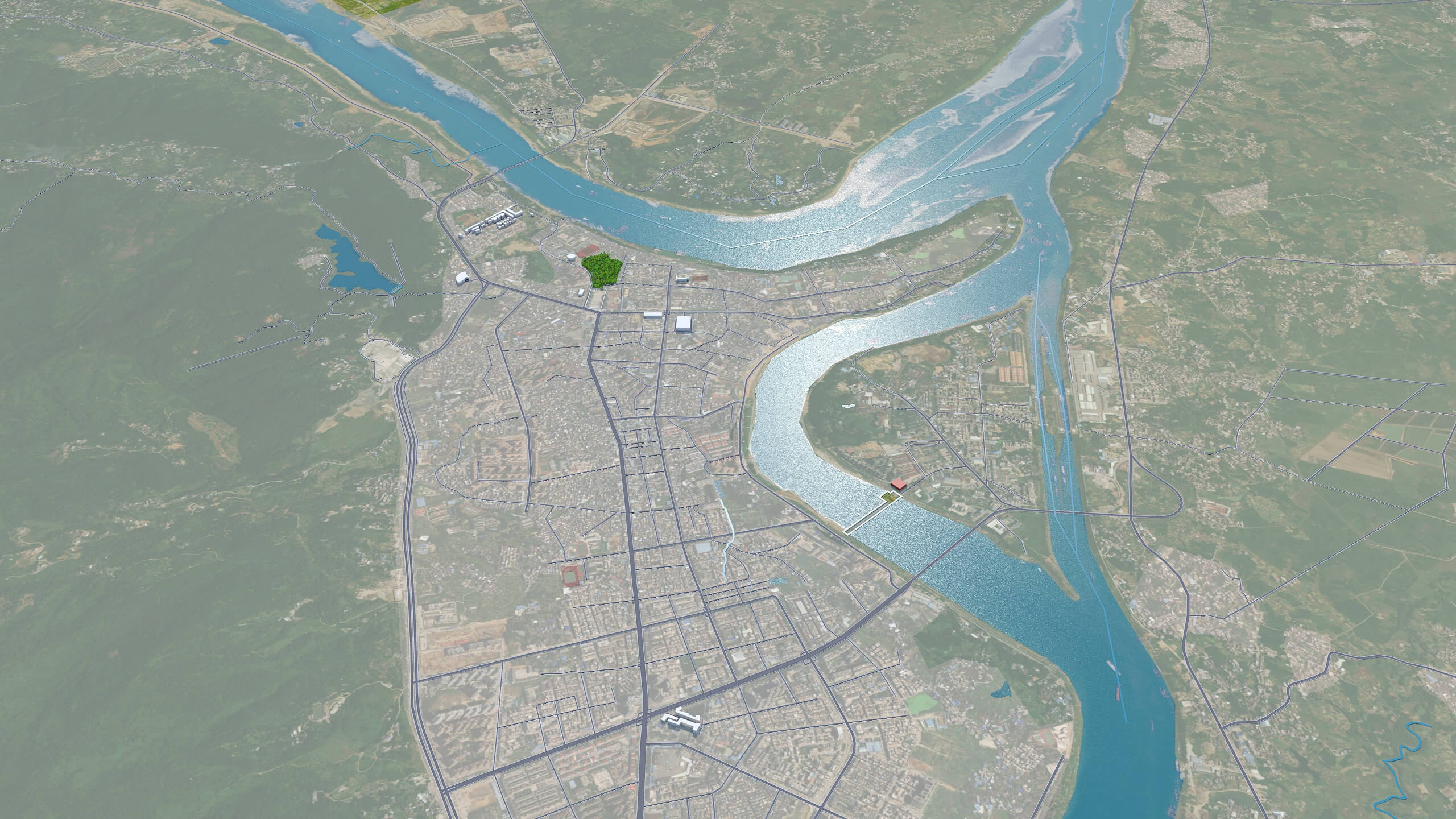 Guiping City Guigang Guangxi China 3D Model 20km by 3dstudio