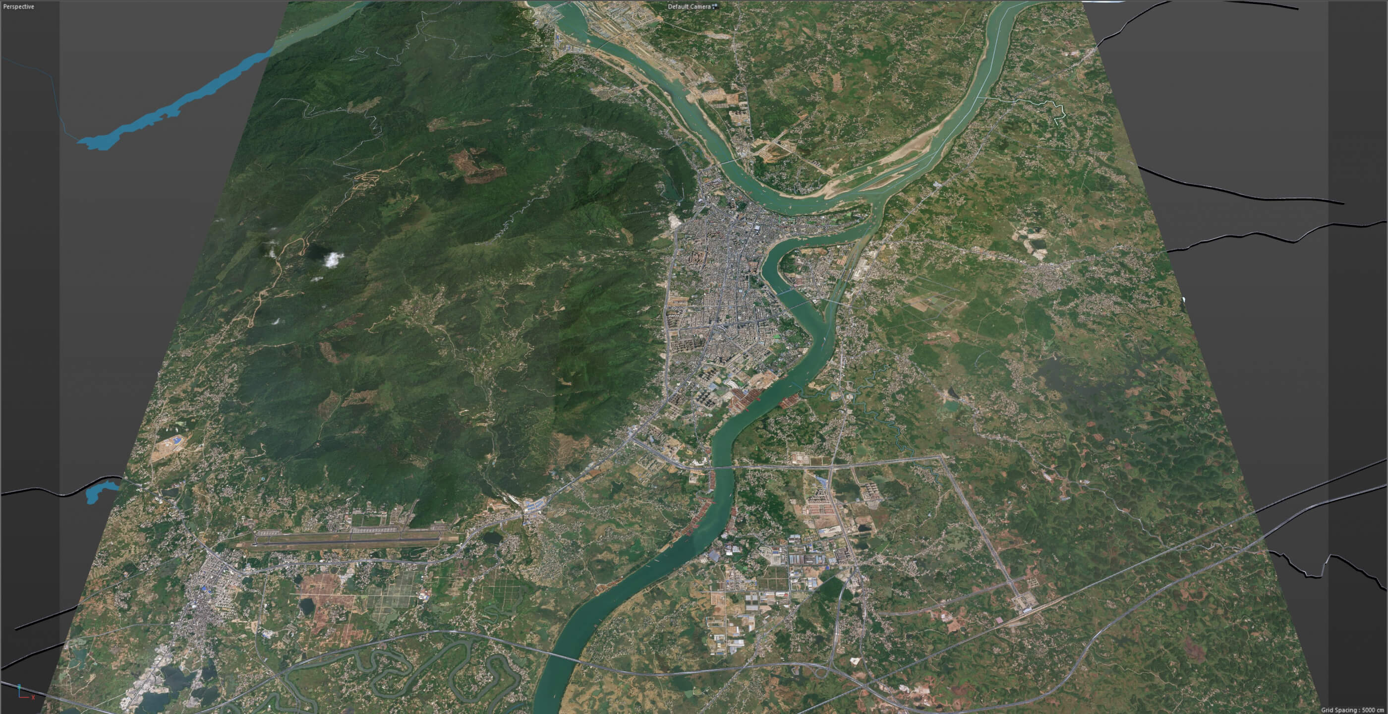 Guiping City Guigang Guangxi China 3D Model 20km by 3dstudio