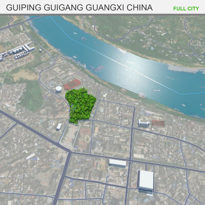 Guiping City Guigang Guangxi China 3D Model 20km by 3dstudio