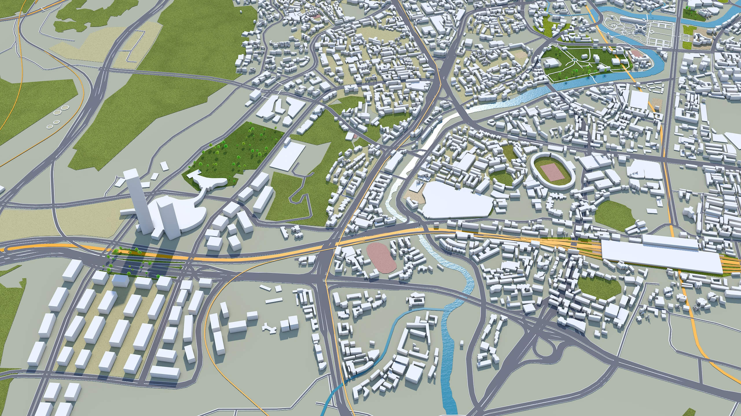 Guiyang City Guizhou China 3D Model 60km by 3dstudio