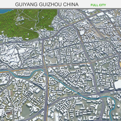 Guiyang City Guizhou China 3D Model 60km by 3dstudio
