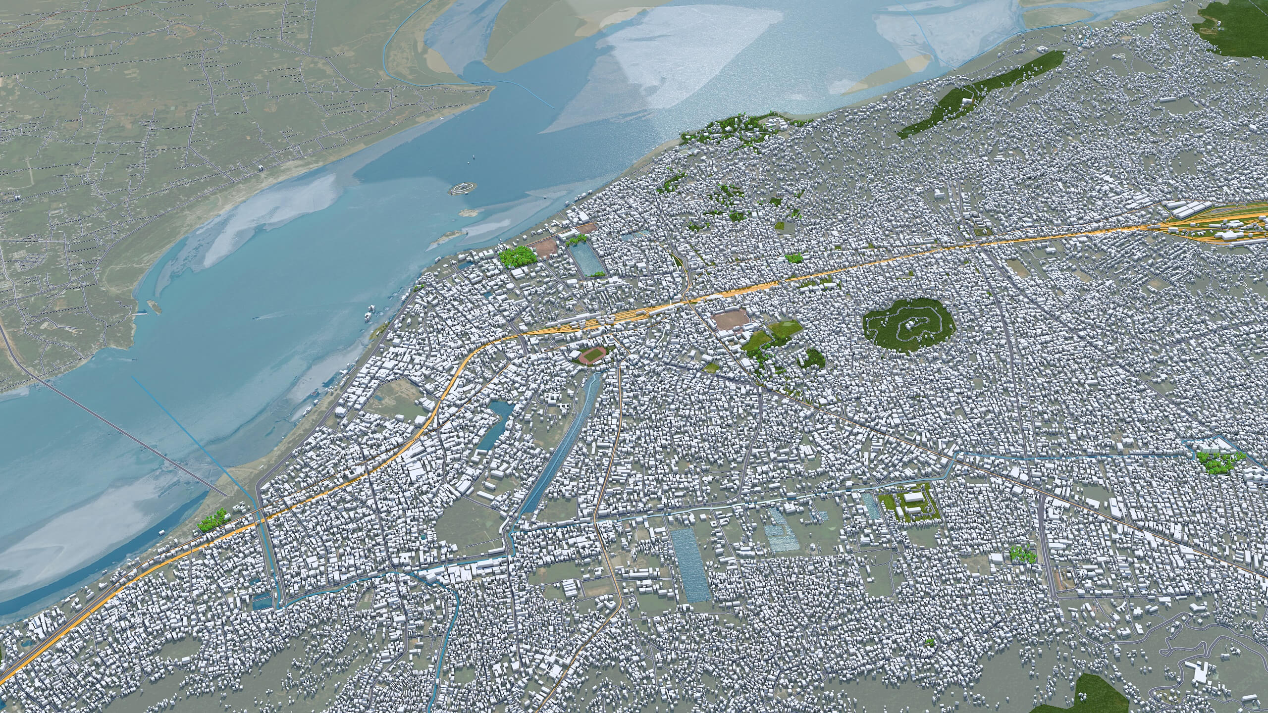 Guwahati City Assam India 3D Model 35km by 3dstudio