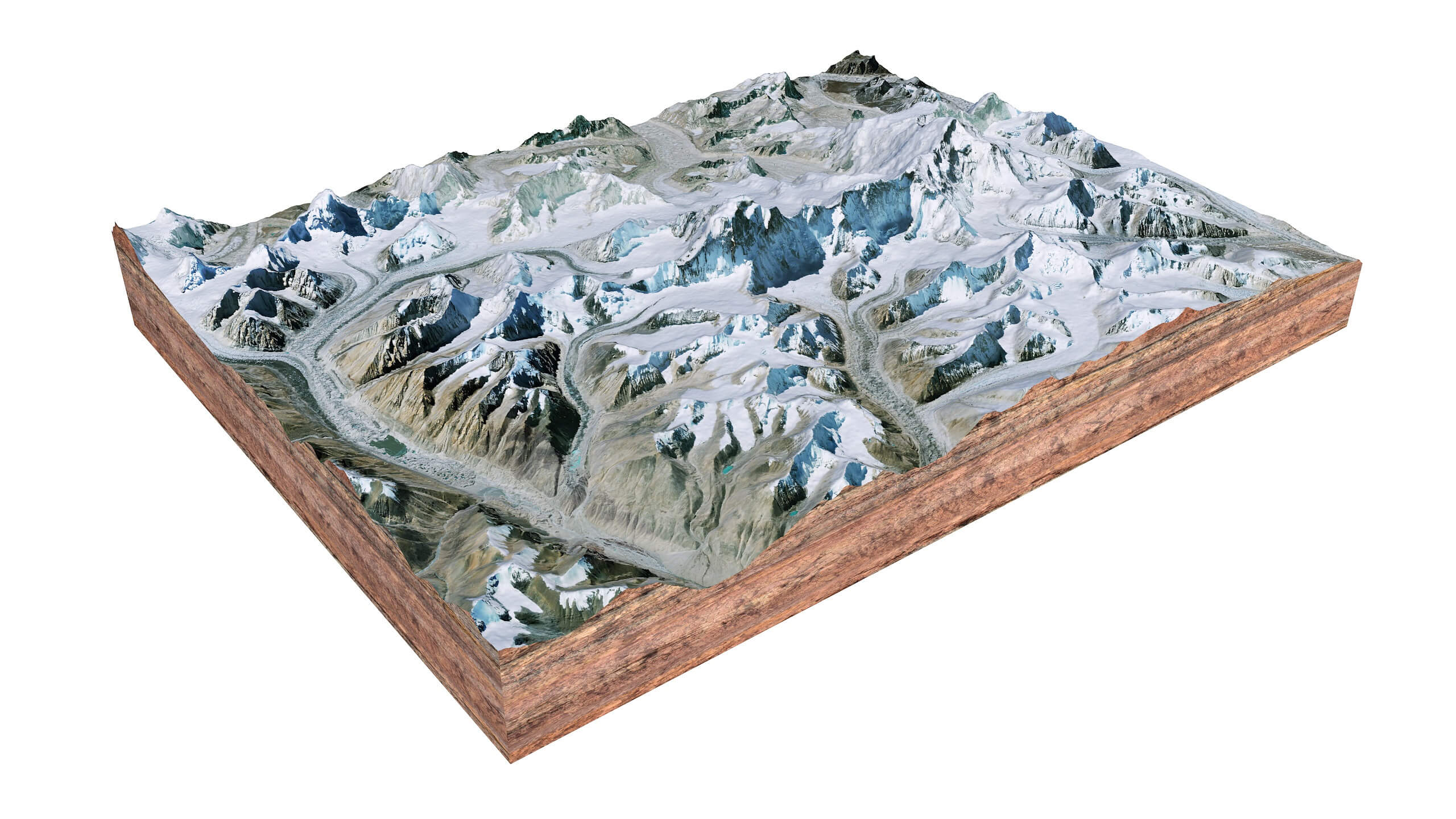 Gyachung Kang Mountain Nepal China Terrain 3D Model by 3dstudio