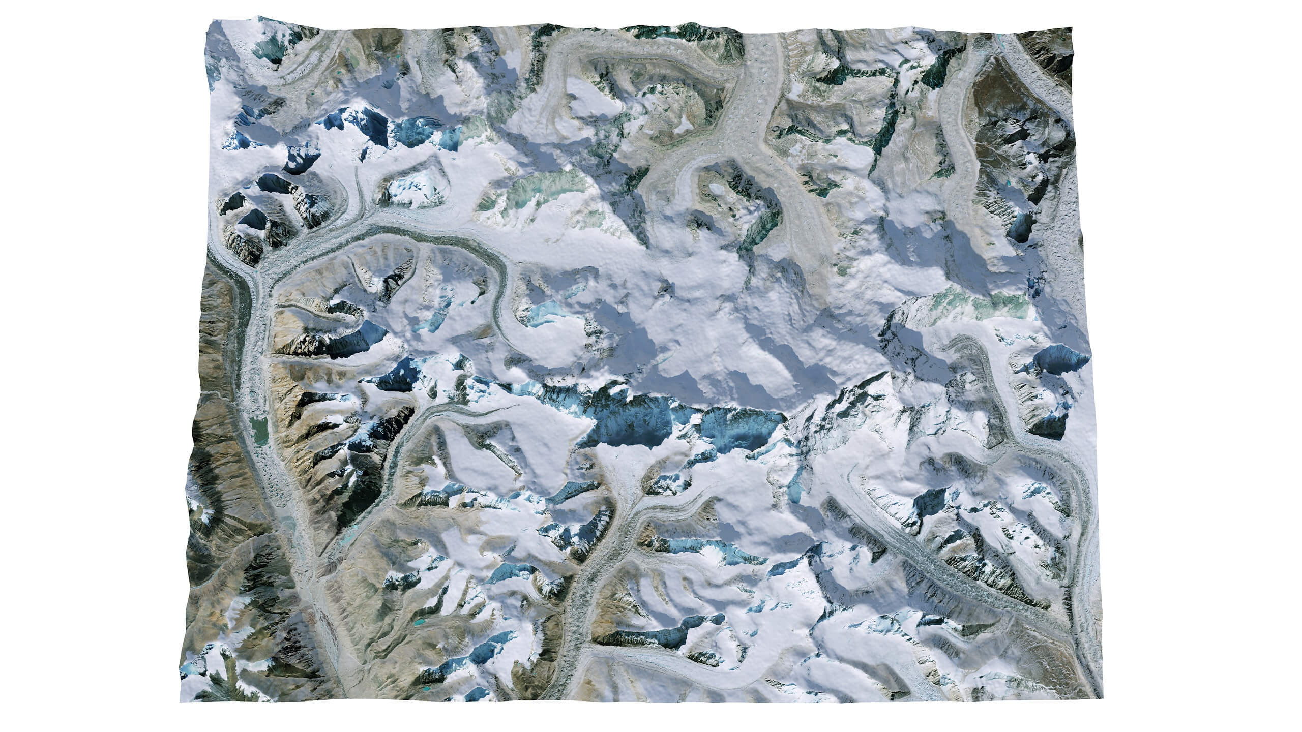 Gyachung Kang Mountain Nepal China Terrain 3D Model by 3dstudio