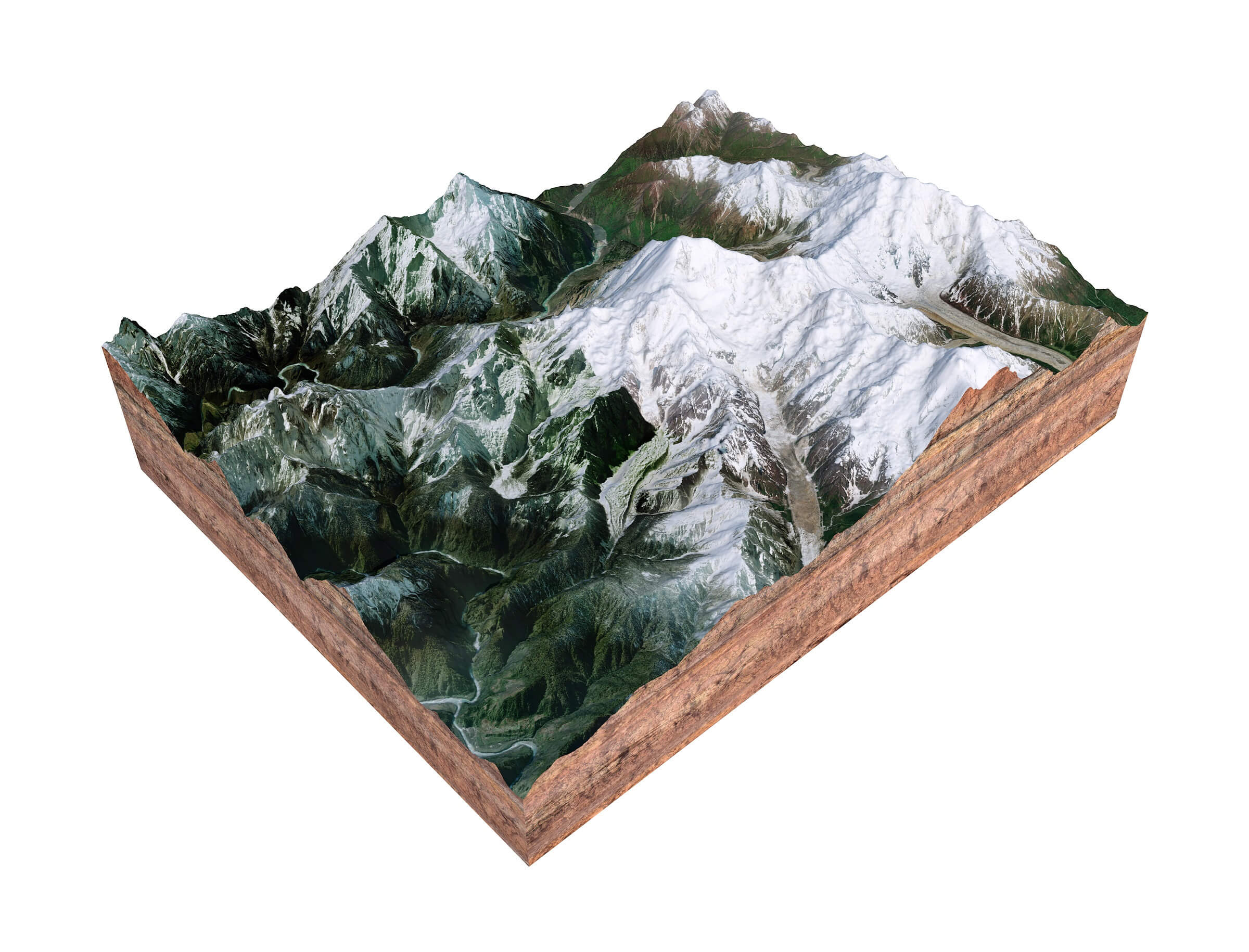 Gyala Peri Mountain China Terrain 3D Model by 3dstudio