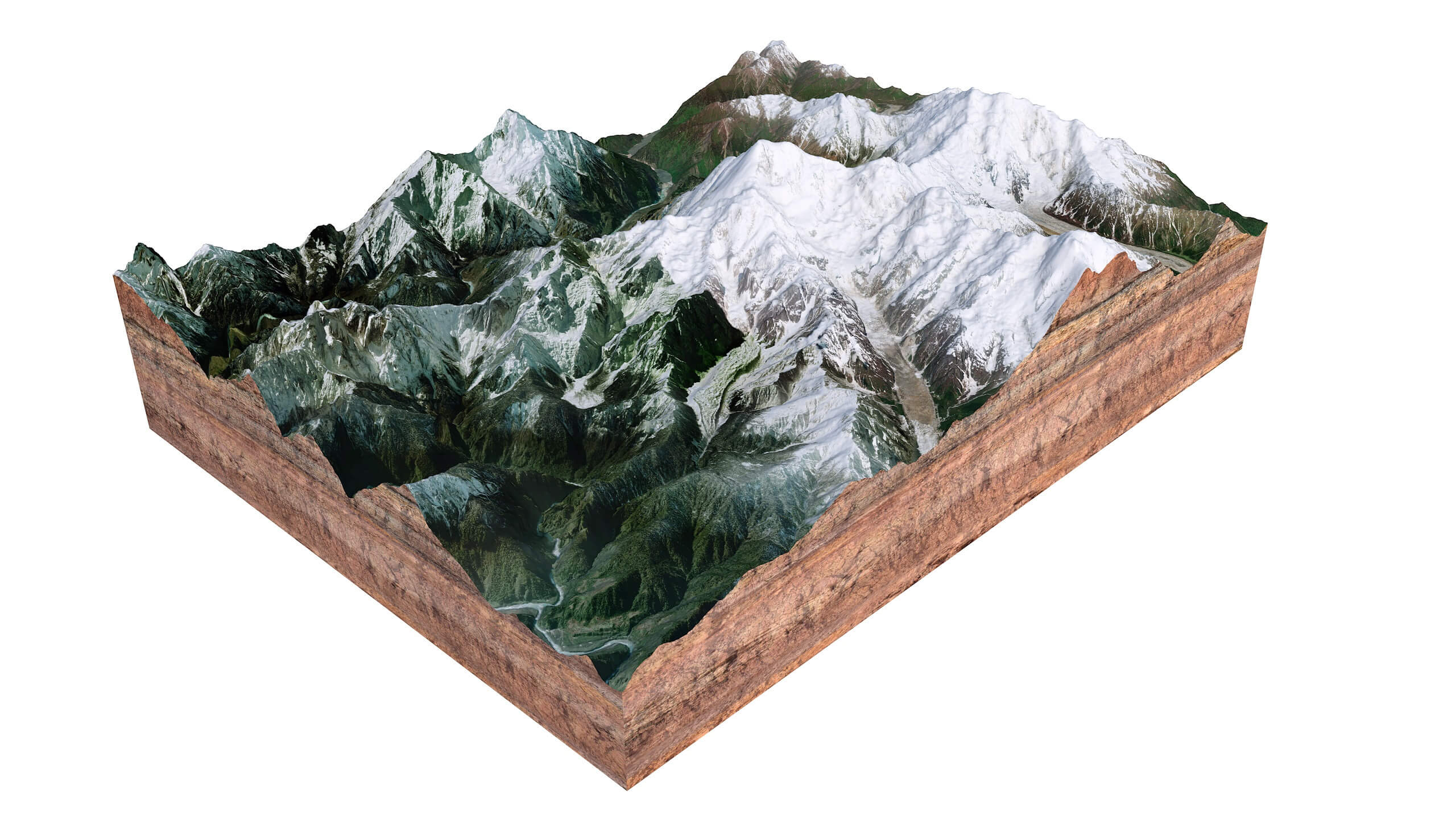 Gyala Peri Mountain China Terrain 3D Model by 3dstudio