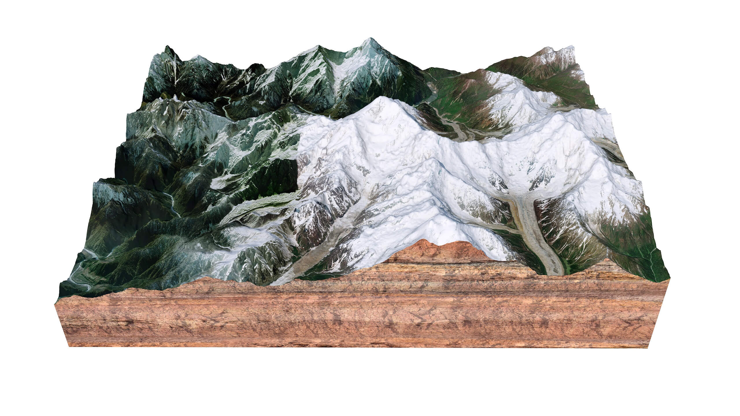 Gyala Peri Mountain China Terrain 3D Model by 3dstudio