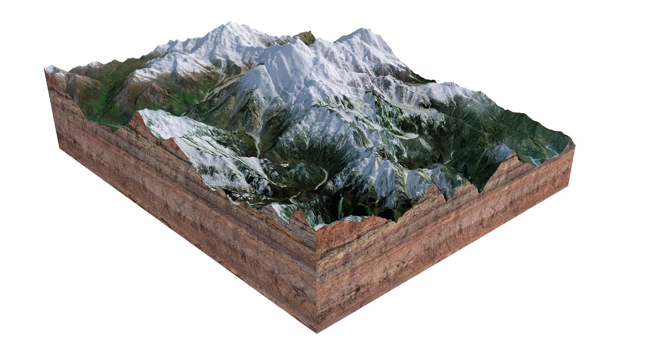 Gyala Peri Mountain China Terrain 3D Model by 3dstudio