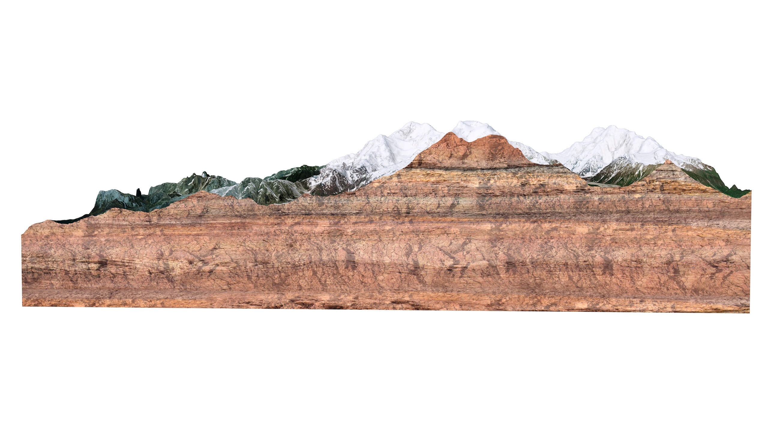 Gyala Peri Mountain China Terrain 3D Model by 3dstudio