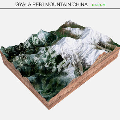 Gyala Peri Mountain China Terrain 3D Model by 3dstudio