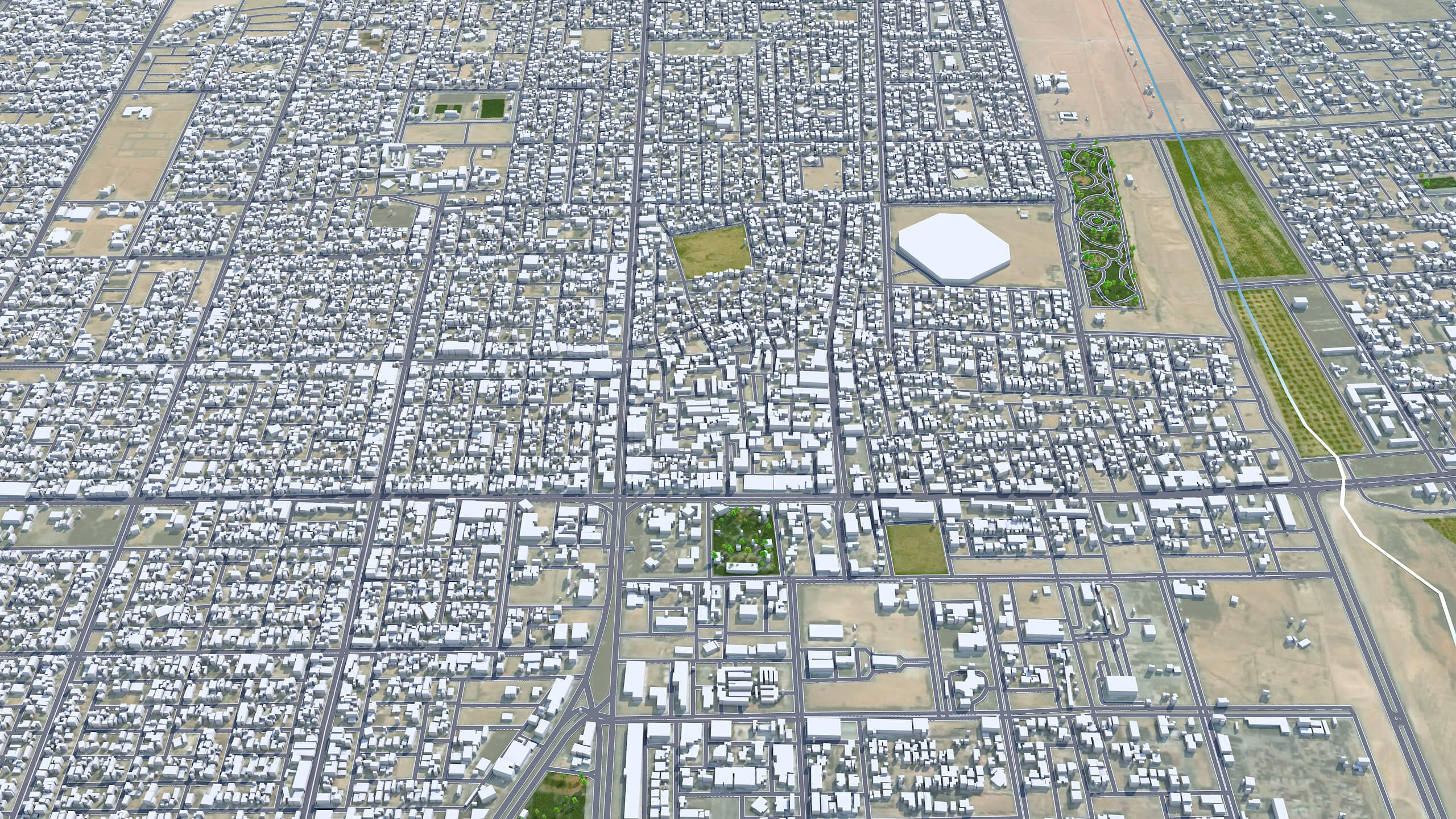 Hafar Al Batin City Saudi Arabia 3D Model 40km by 3dstudio