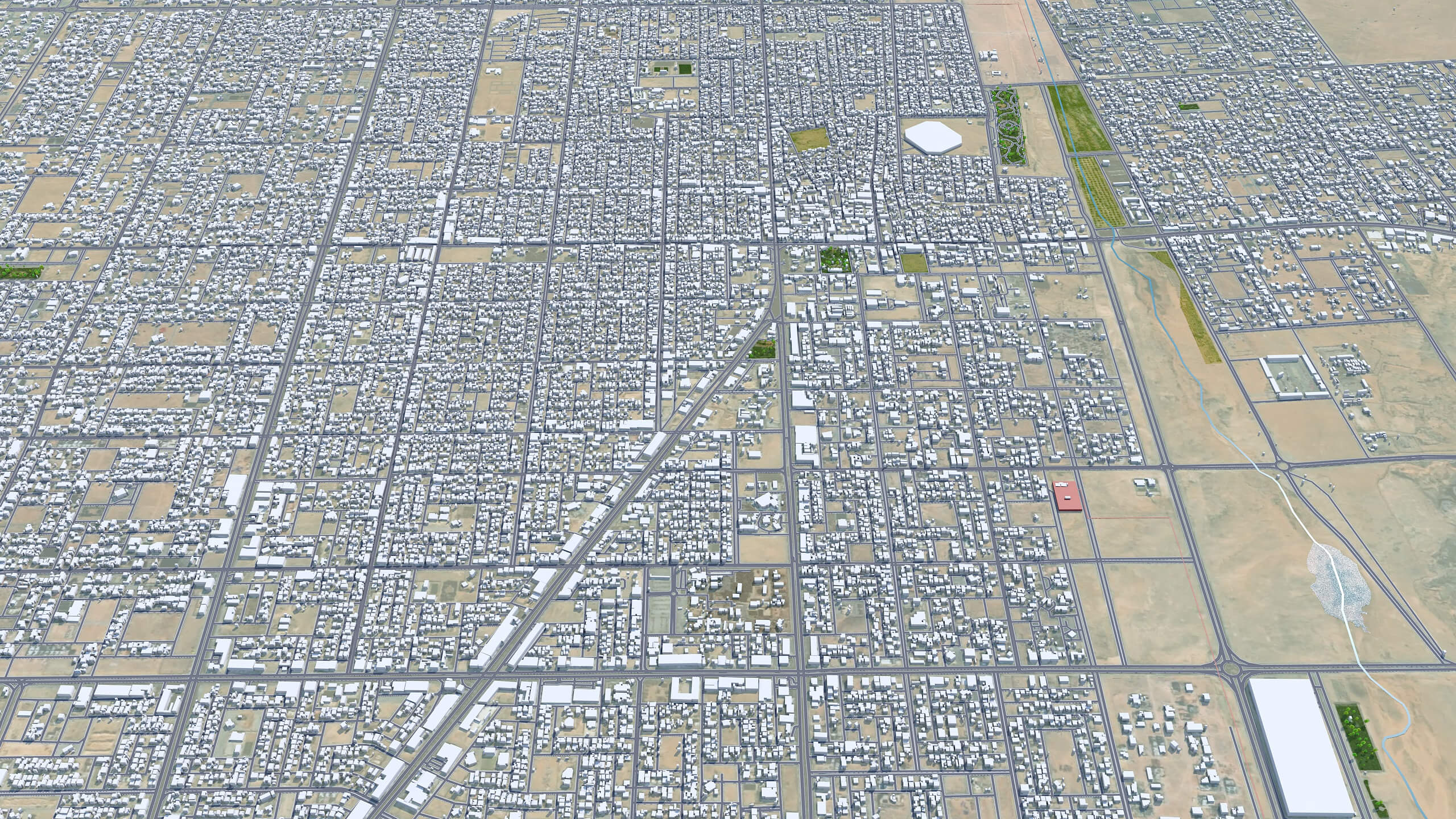 Hafar Al Batin City Saudi Arabia 3D Model 40km by 3dstudio
