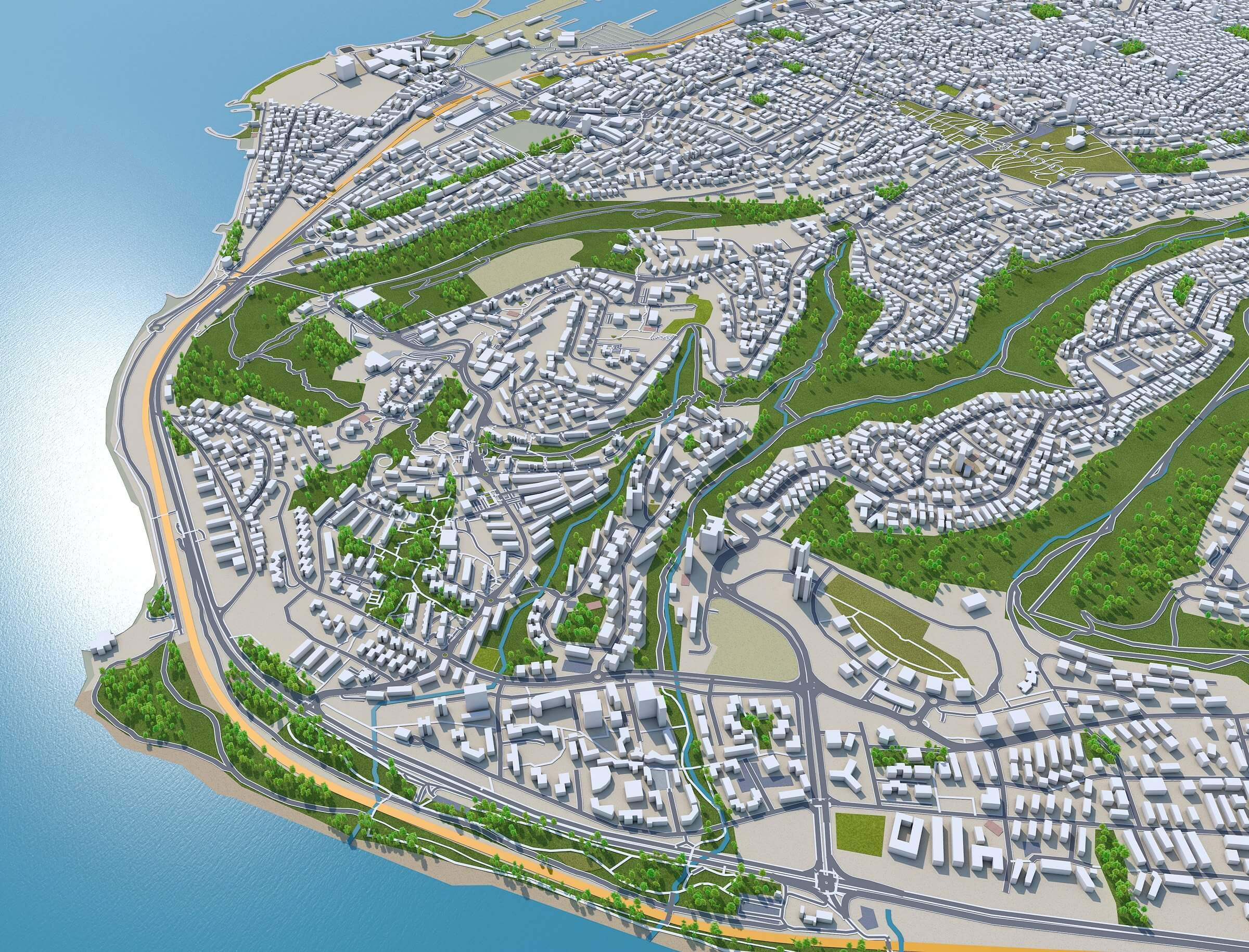 Haifa, Israel 20km - 3D Model by 3dstudio