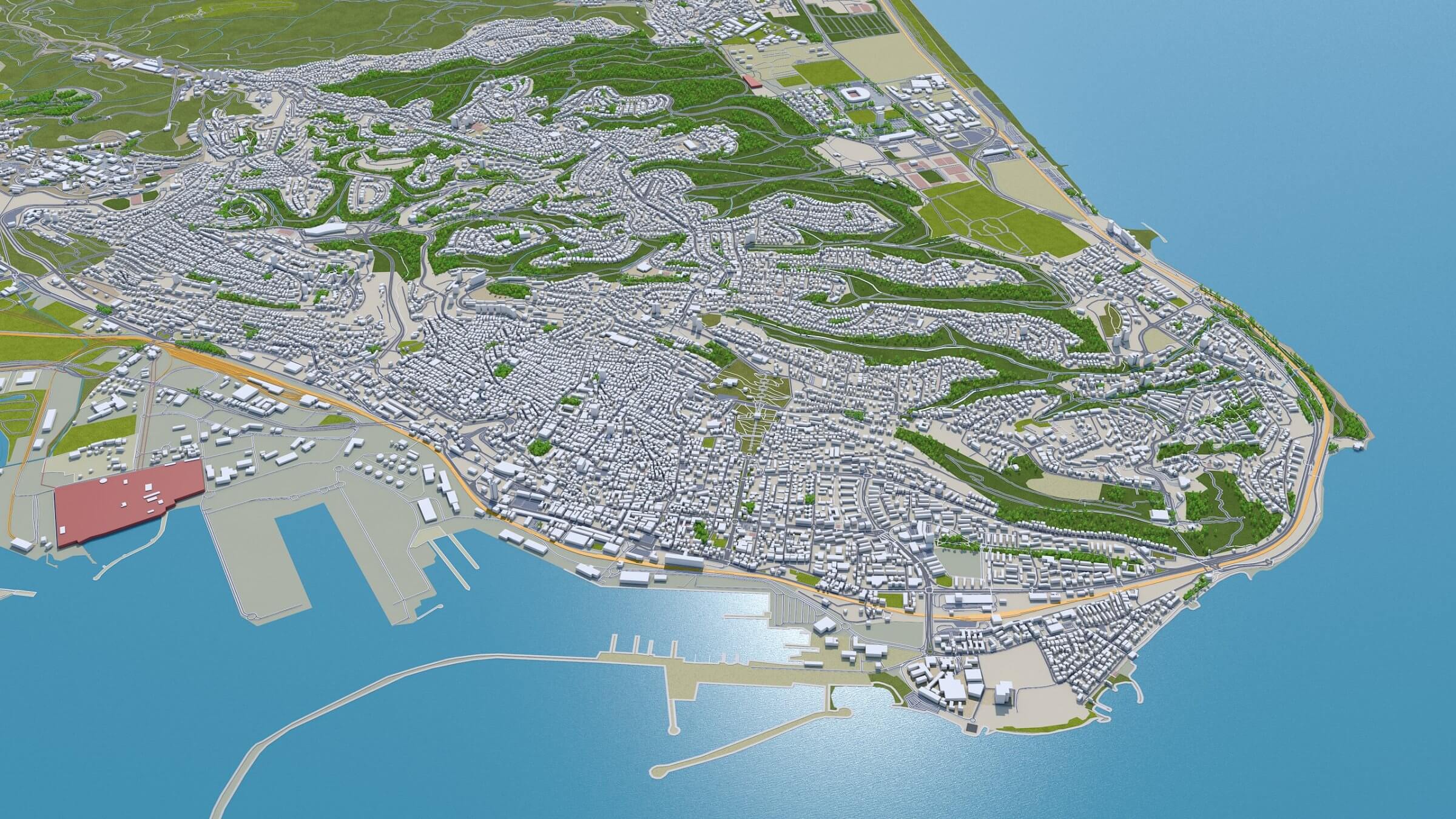 Haifa, Israel 20km - 3D Model by 3dstudio