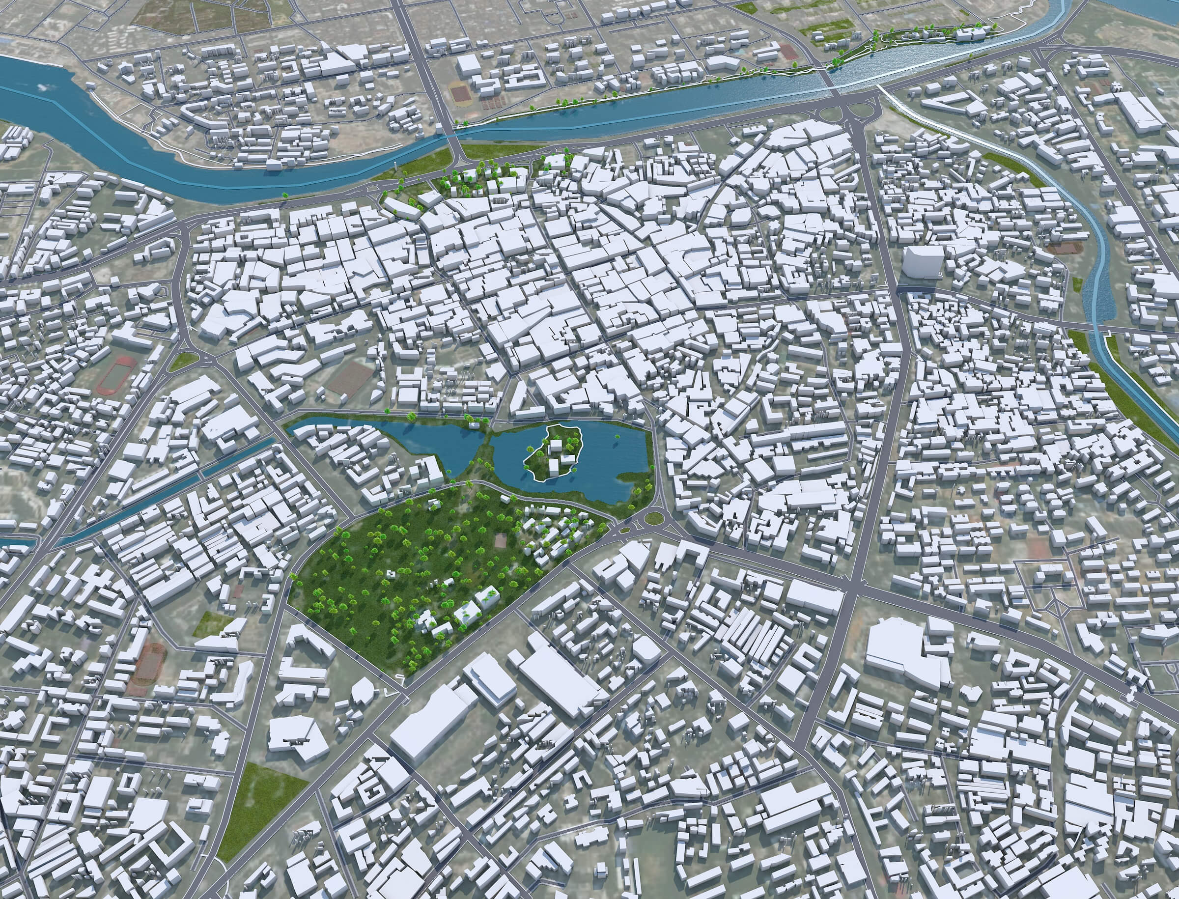 Haikou City Hainan China 3D Model 55km by 3dstudio