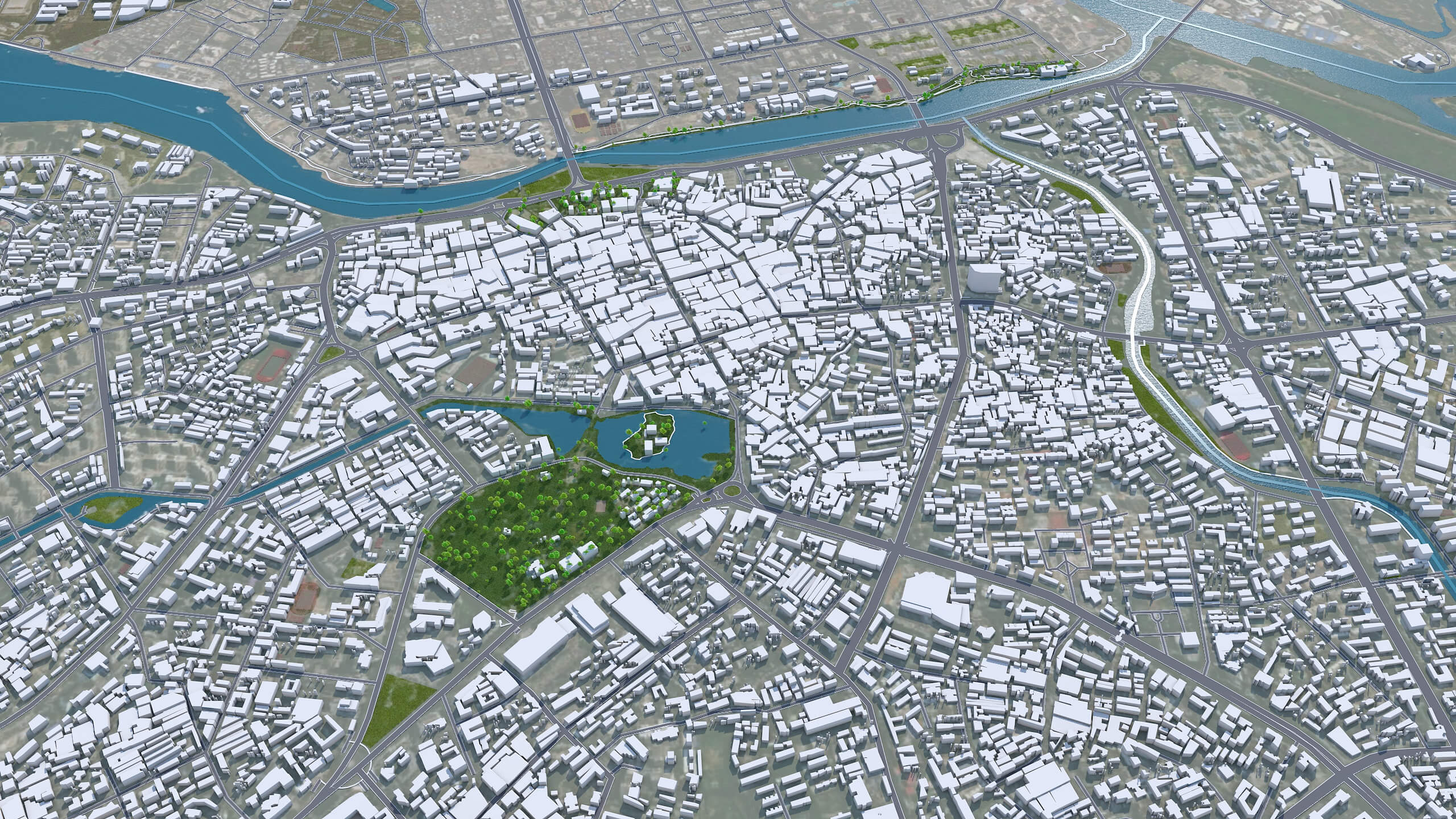 Haikou City Hainan China 3D Model 55km by 3dstudio