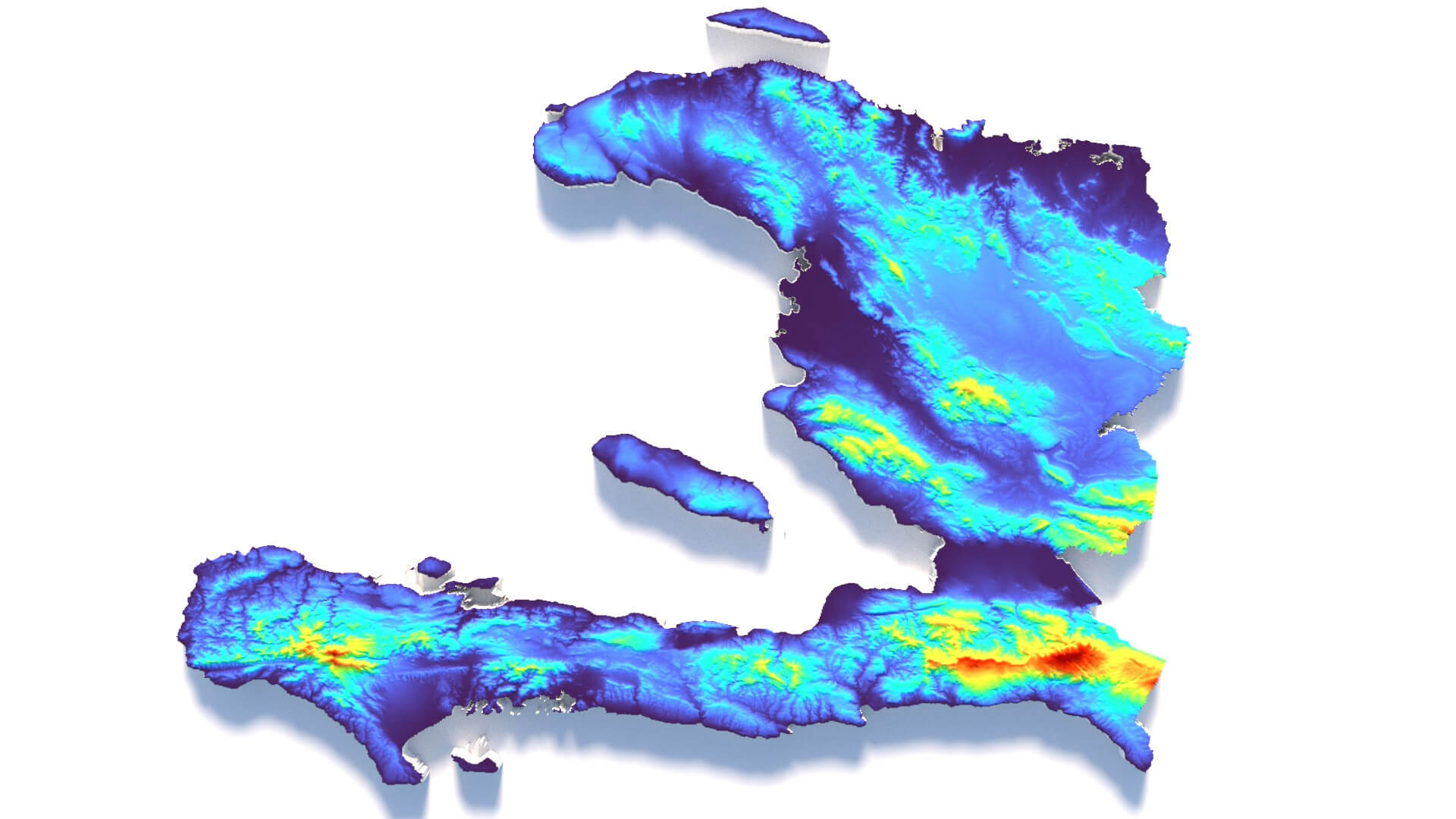 Haiti Ayiti Terrain Map - 3D Model by 3dstudio