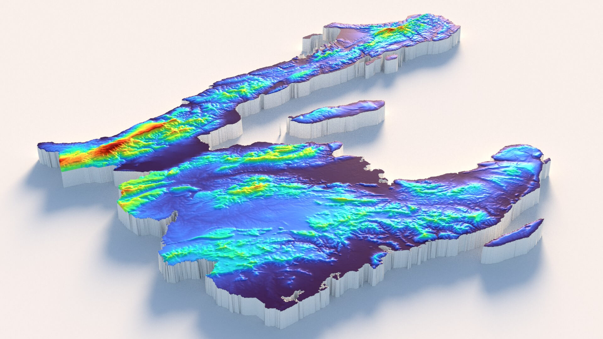 Haiti Ayiti Terrain Map - 3D Model by 3dstudio