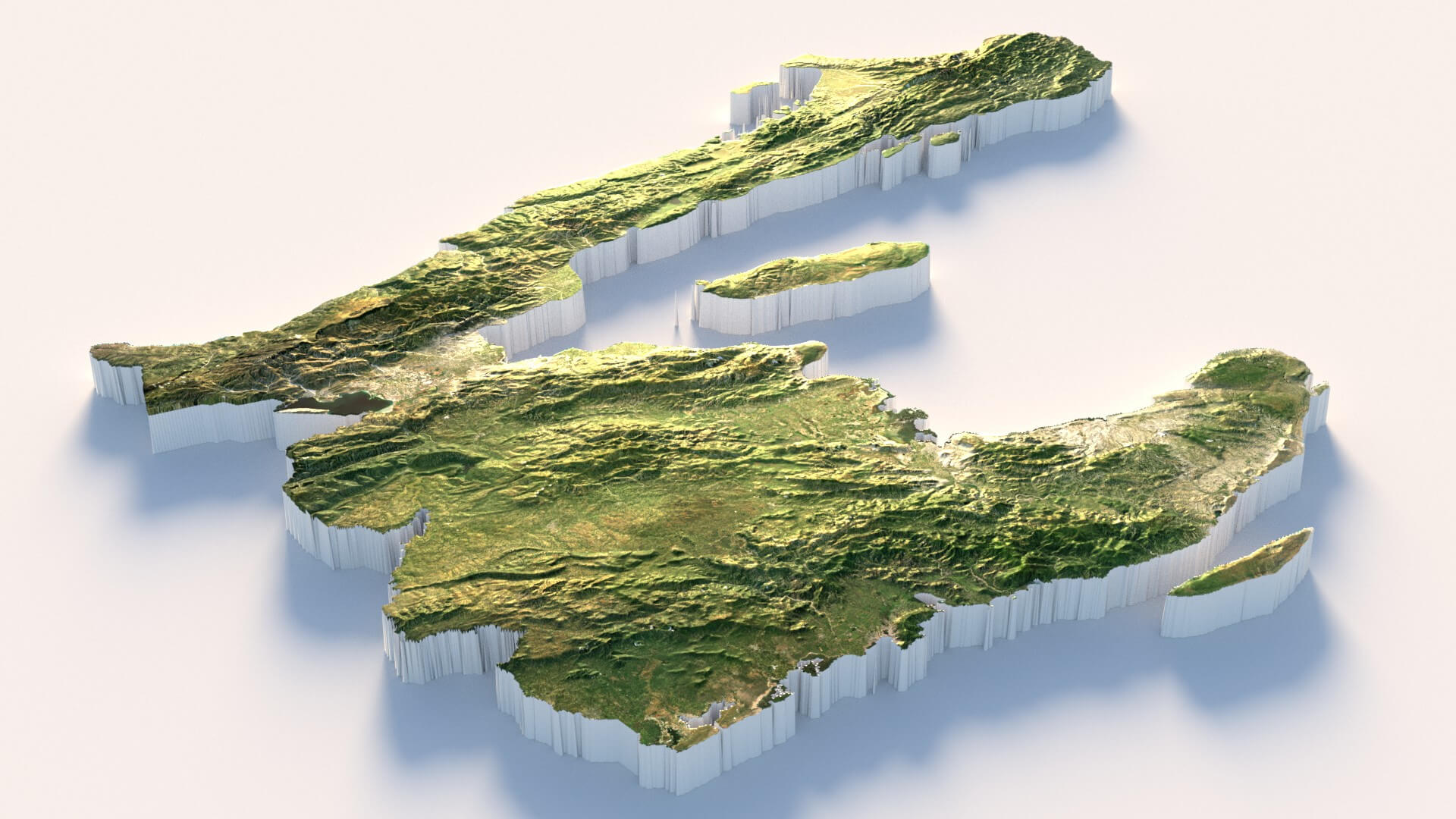 Haiti Ayiti Terrain Map - 3D Model by 3dstudio
