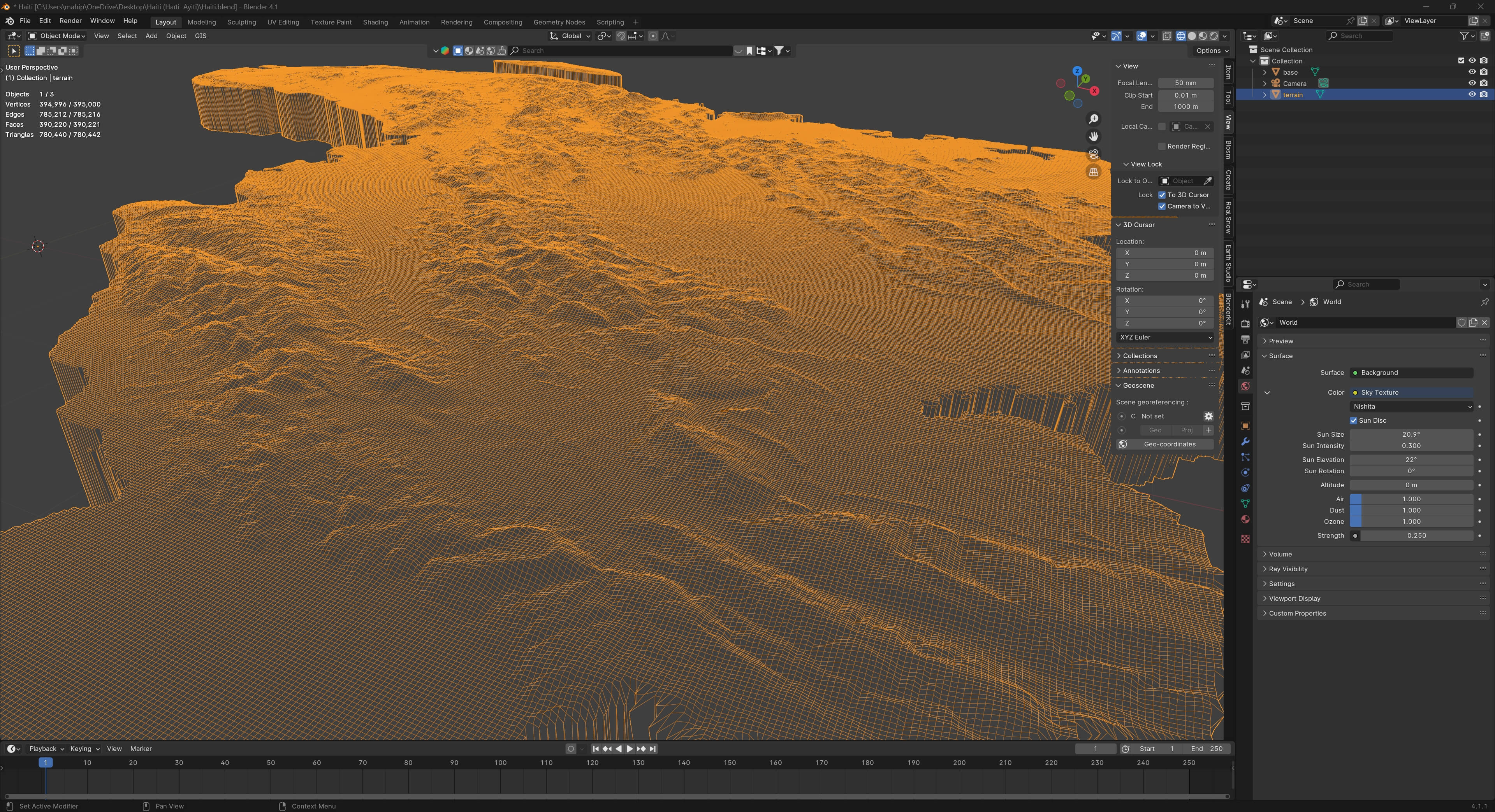 Haiti Ayiti Terrain Map - 3D Model by 3dstudio