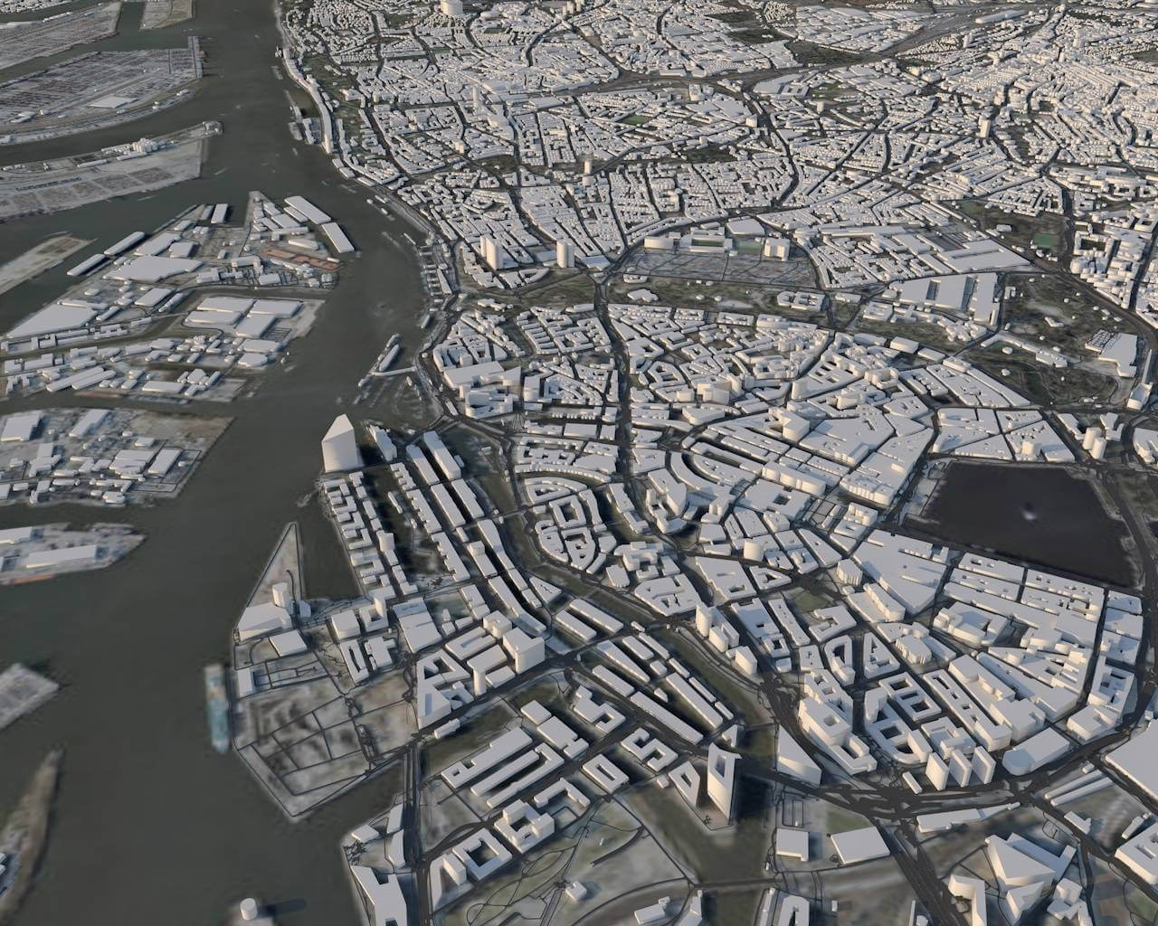 Hamburg Germany - 3D Model by 3dstudio