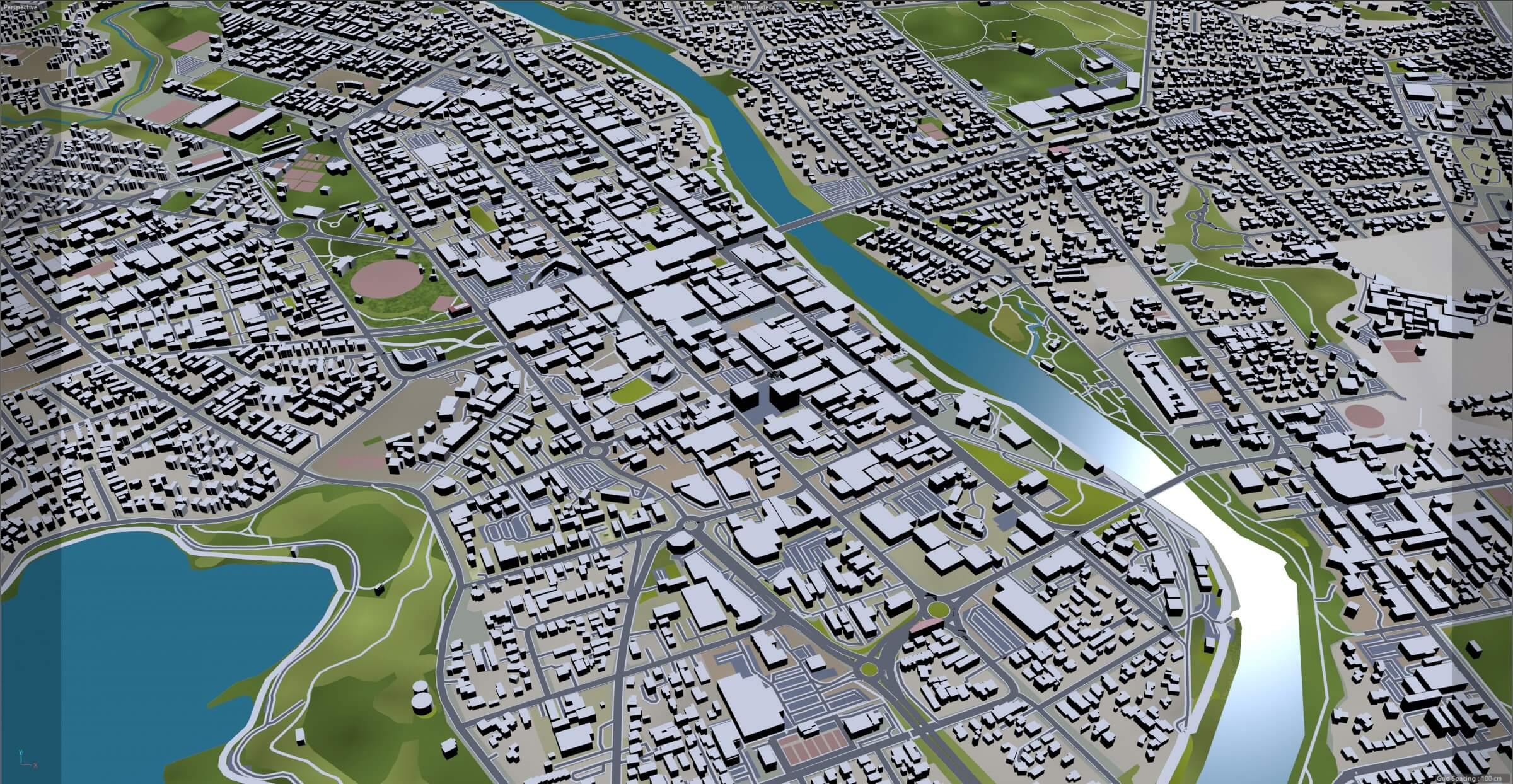 Hamilton, New Zealand 30km - 3D Model by 3dstudio
