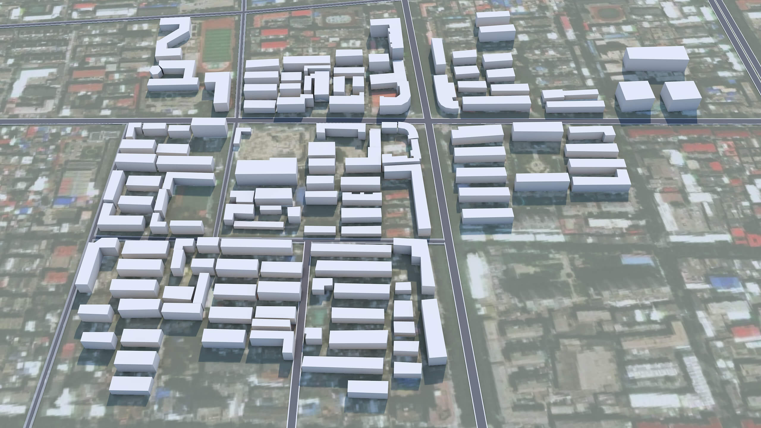 Handan City Hebei China 3D Model 30km by 3dstudio