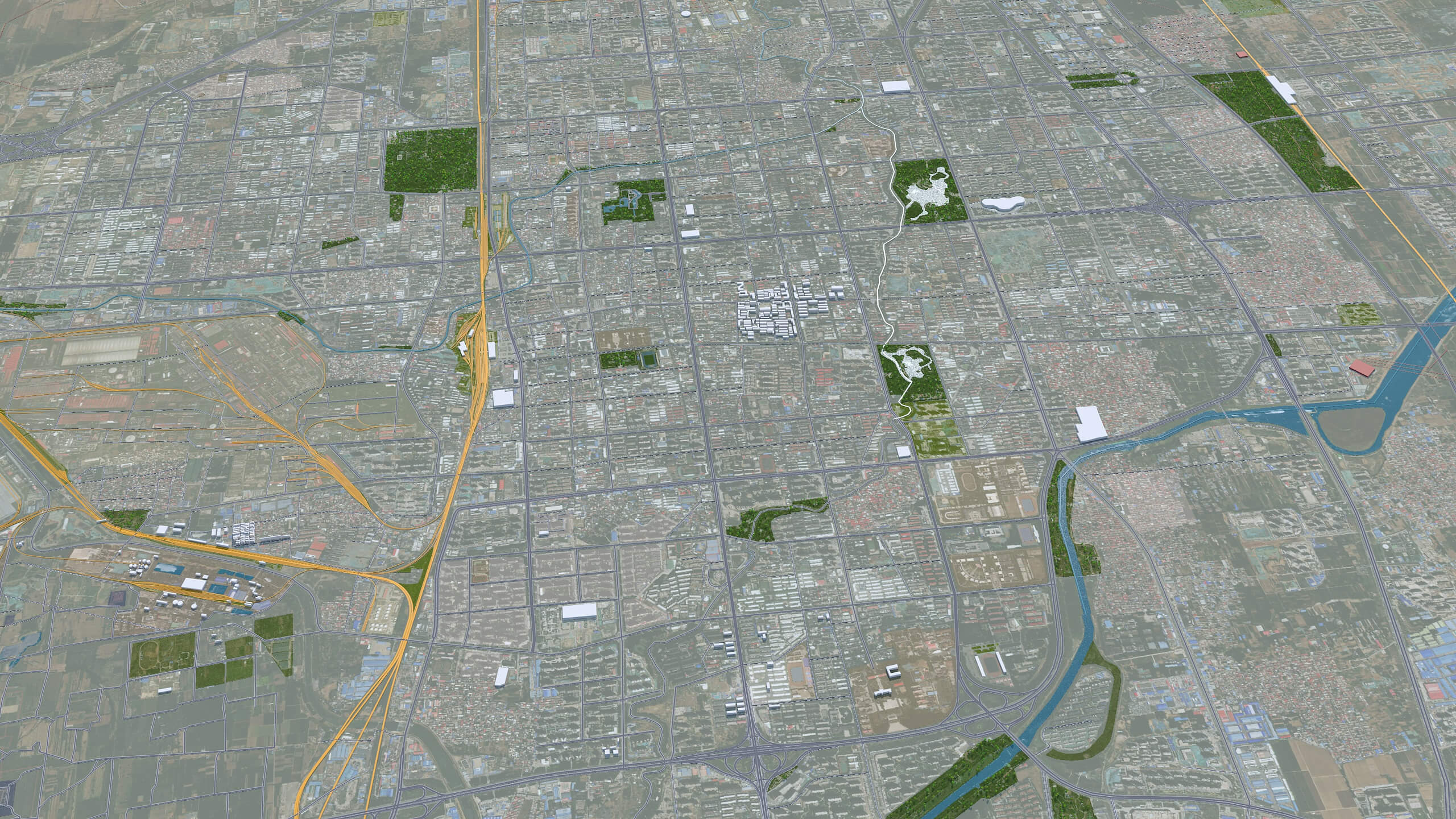 Handan City Hebei China 3D Model 30km by 3dstudio