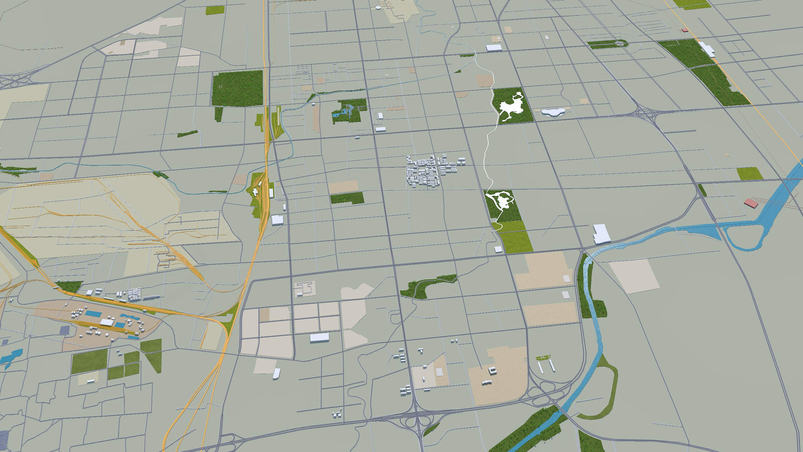 Handan City Hebei China 3D Model 30km by 3dstudio