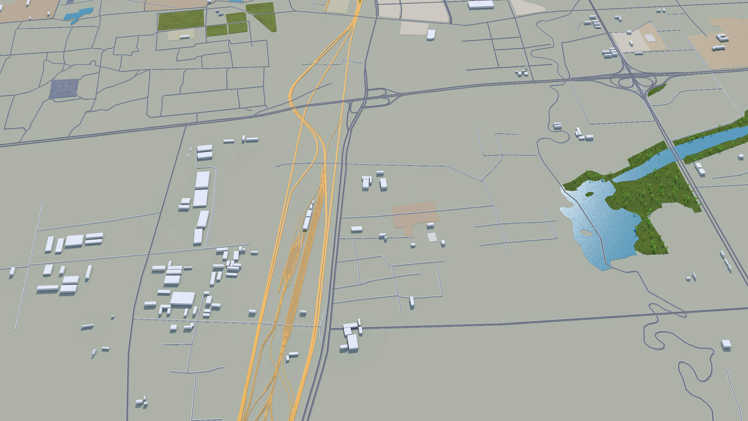 Handan City Hebei China 3D Model 30km by 3dstudio