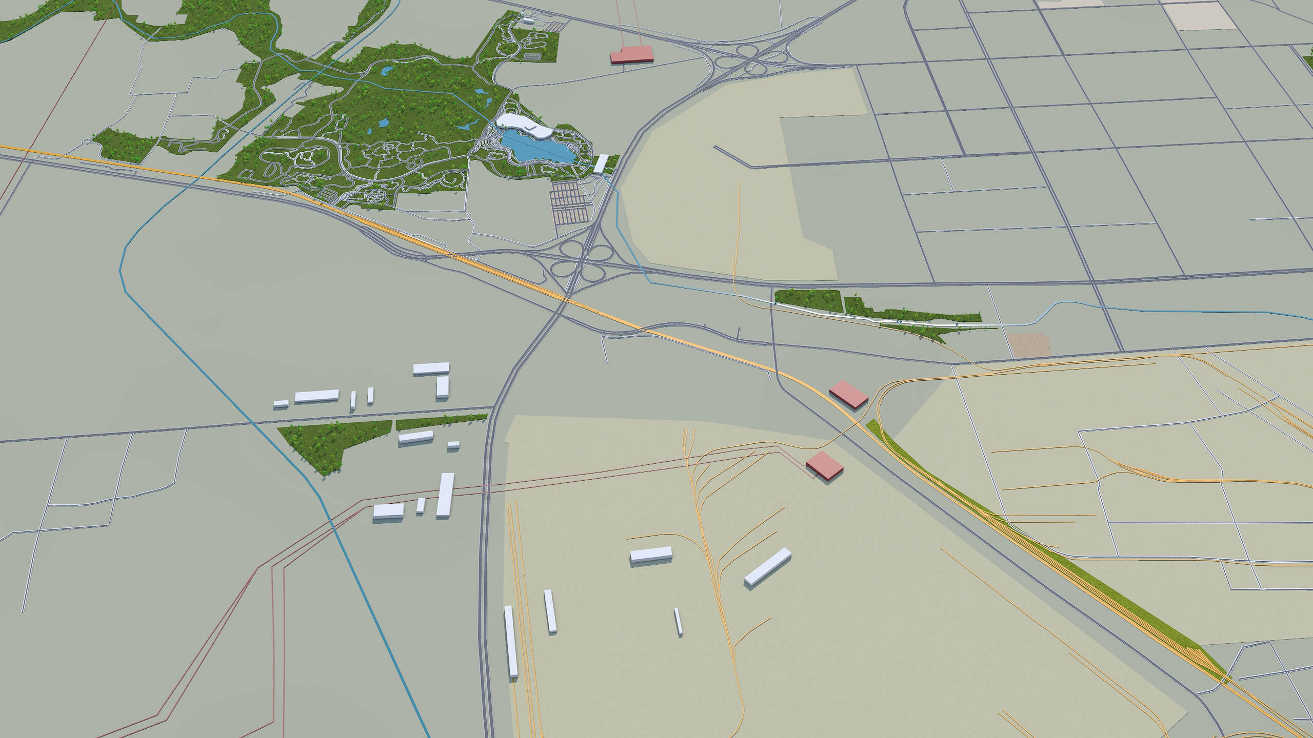 Handan City Hebei China 3D Model 30km by 3dstudio