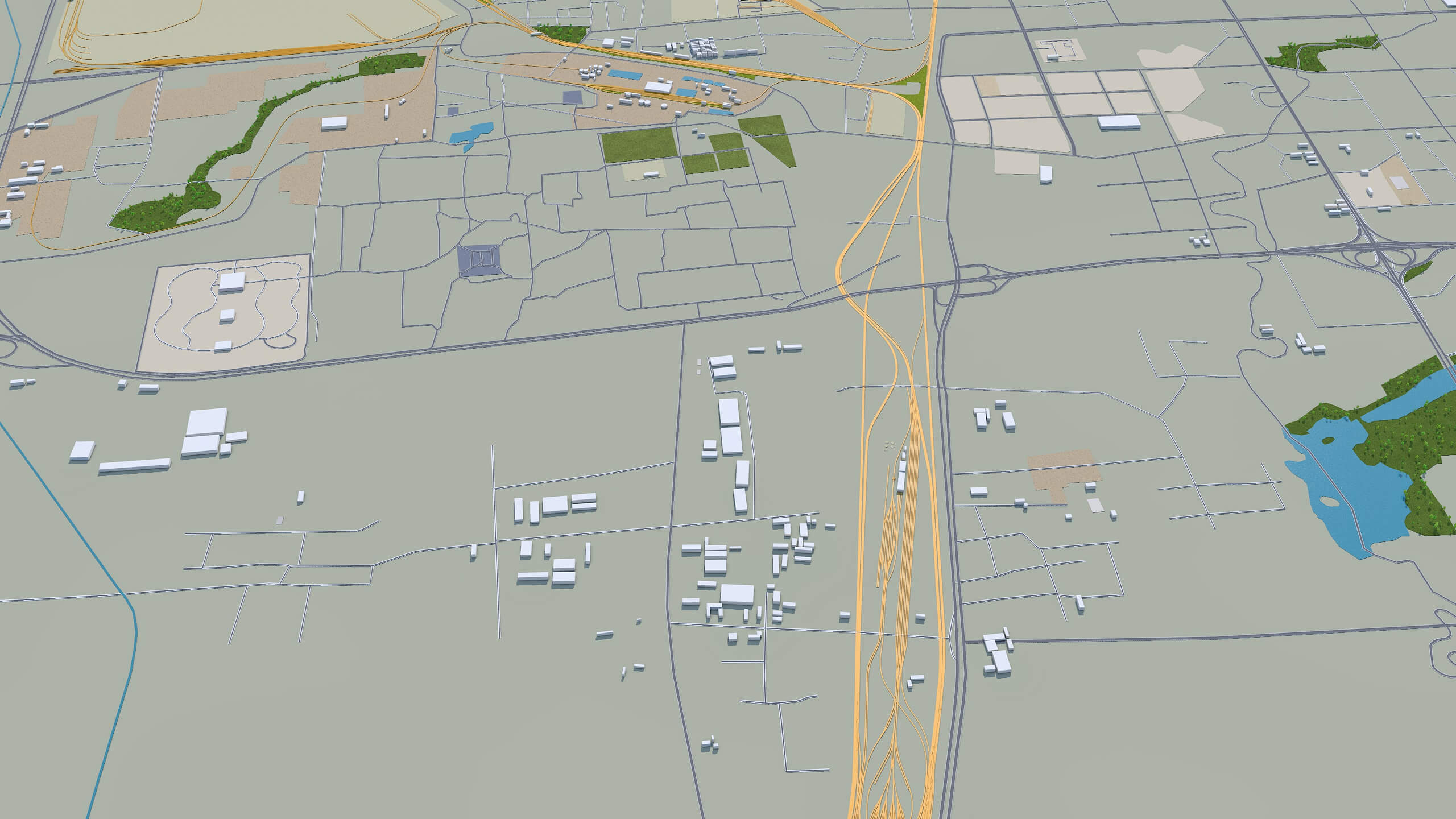 Handan City Hebei China 3D Model 30km by 3dstudio