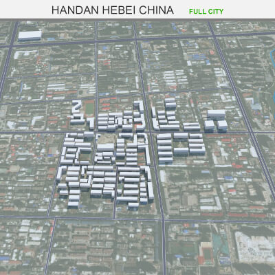 Handan City Hebei China 3D Model 30km by 3dstudio