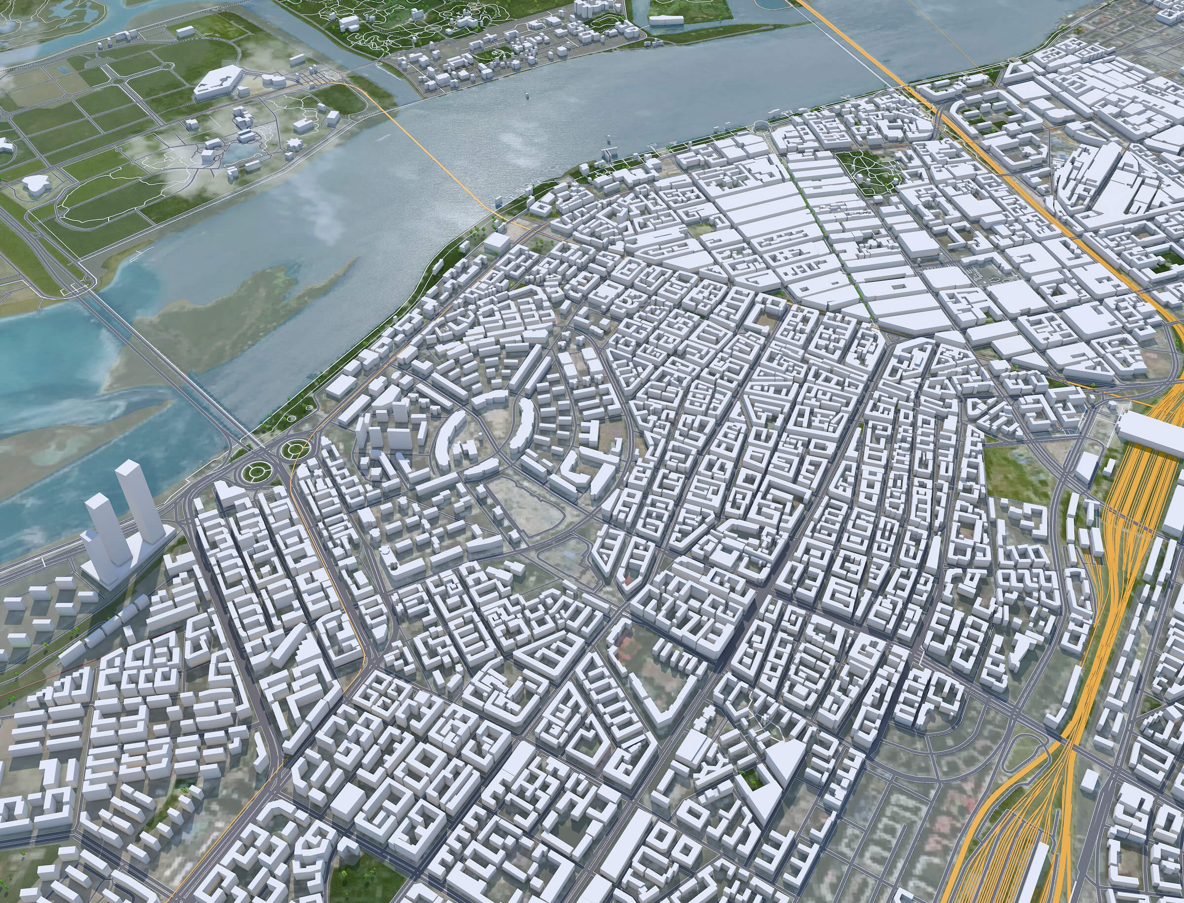 Harbin City Heilongjiang China 3D Model 90km by 3dstudio