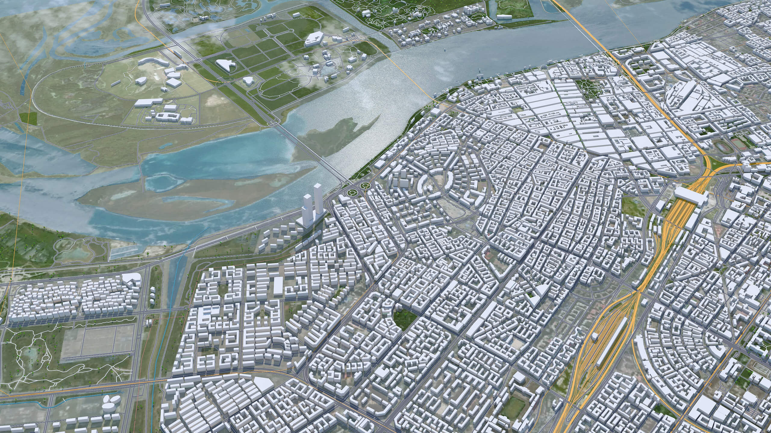 Harbin City Heilongjiang China 3D Model 90km by 3dstudio