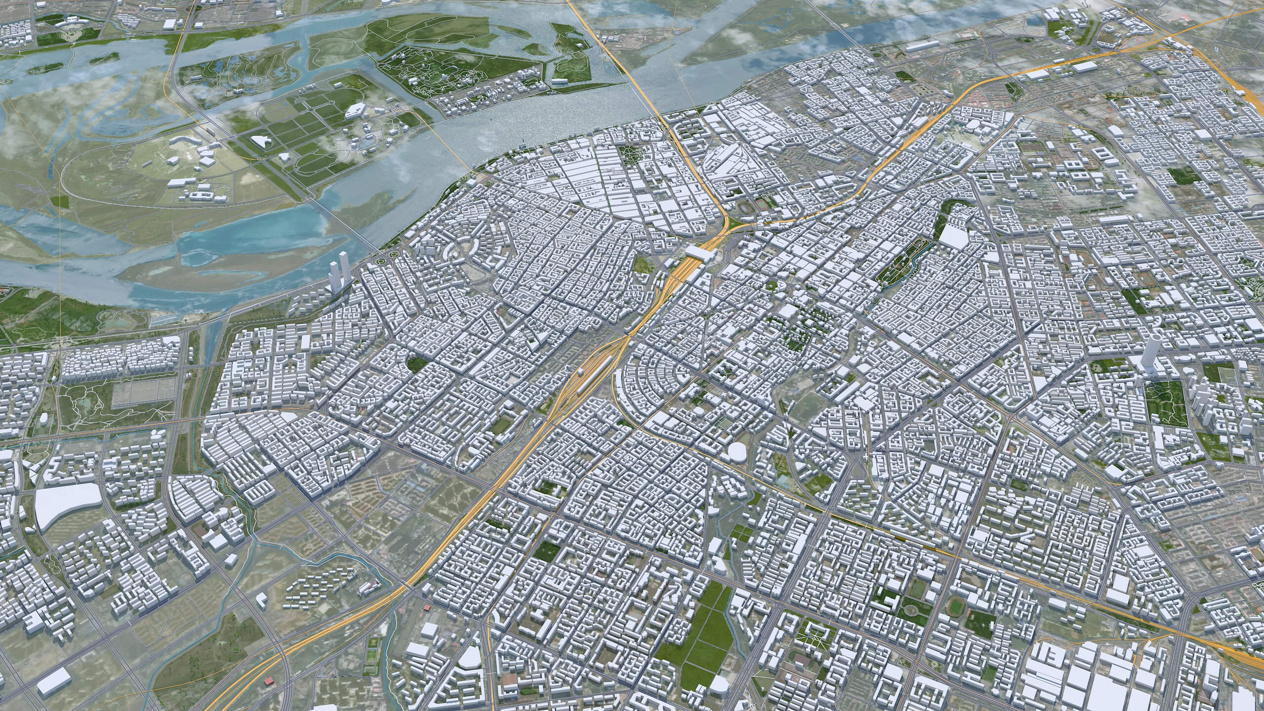 Harbin City Heilongjiang China 3D Model 90km by 3dstudio