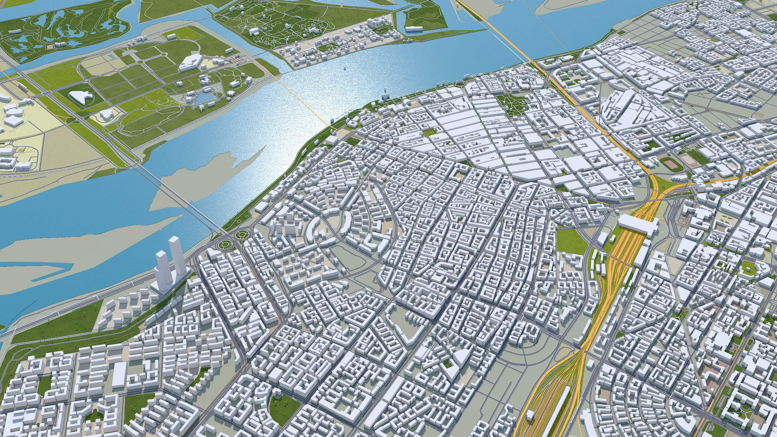 Harbin City Heilongjiang China 3D Model 90km by 3dstudio