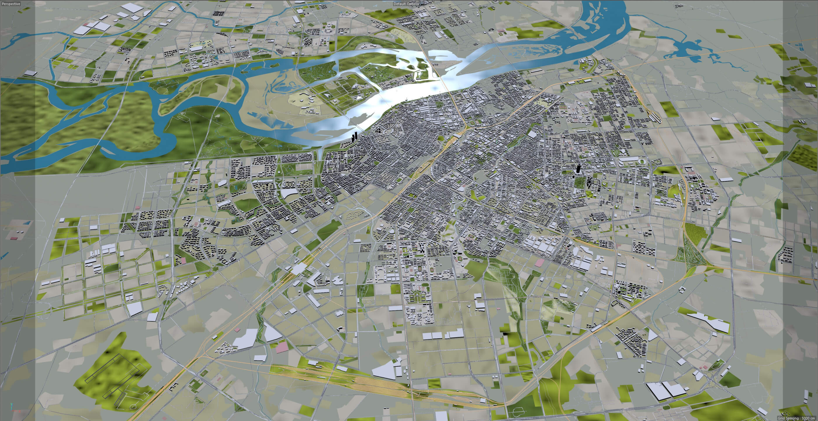 Harbin City Heilongjiang China 3D Model 90km by 3dstudio
