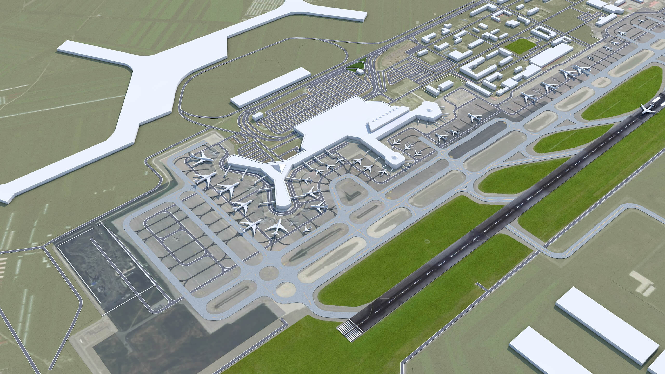 Harbin Taiping International Airport 10km - 3D Model by 3dstudio