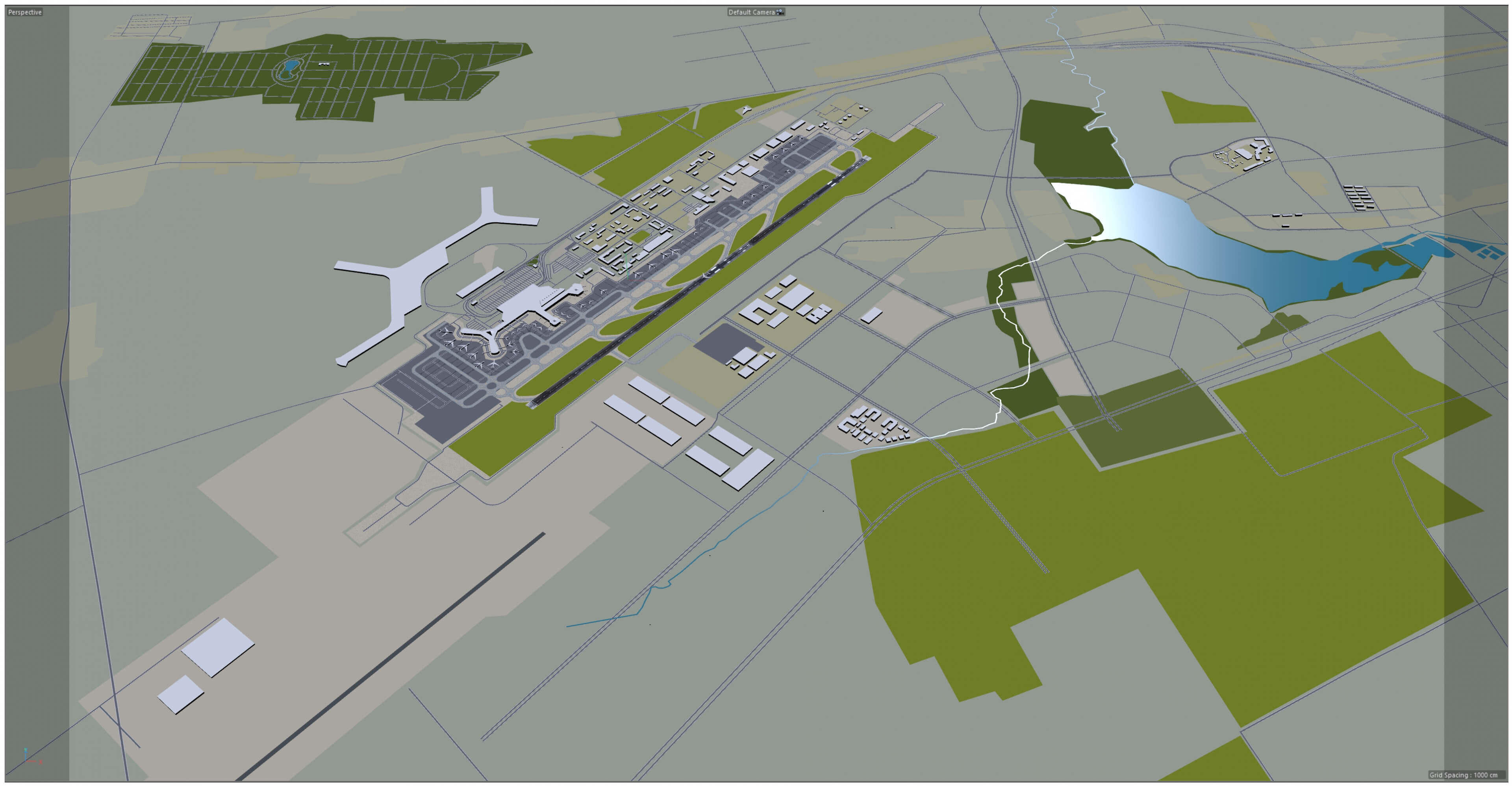 Harbin Taiping International Airport 10km - 3D Model by 3dstudio