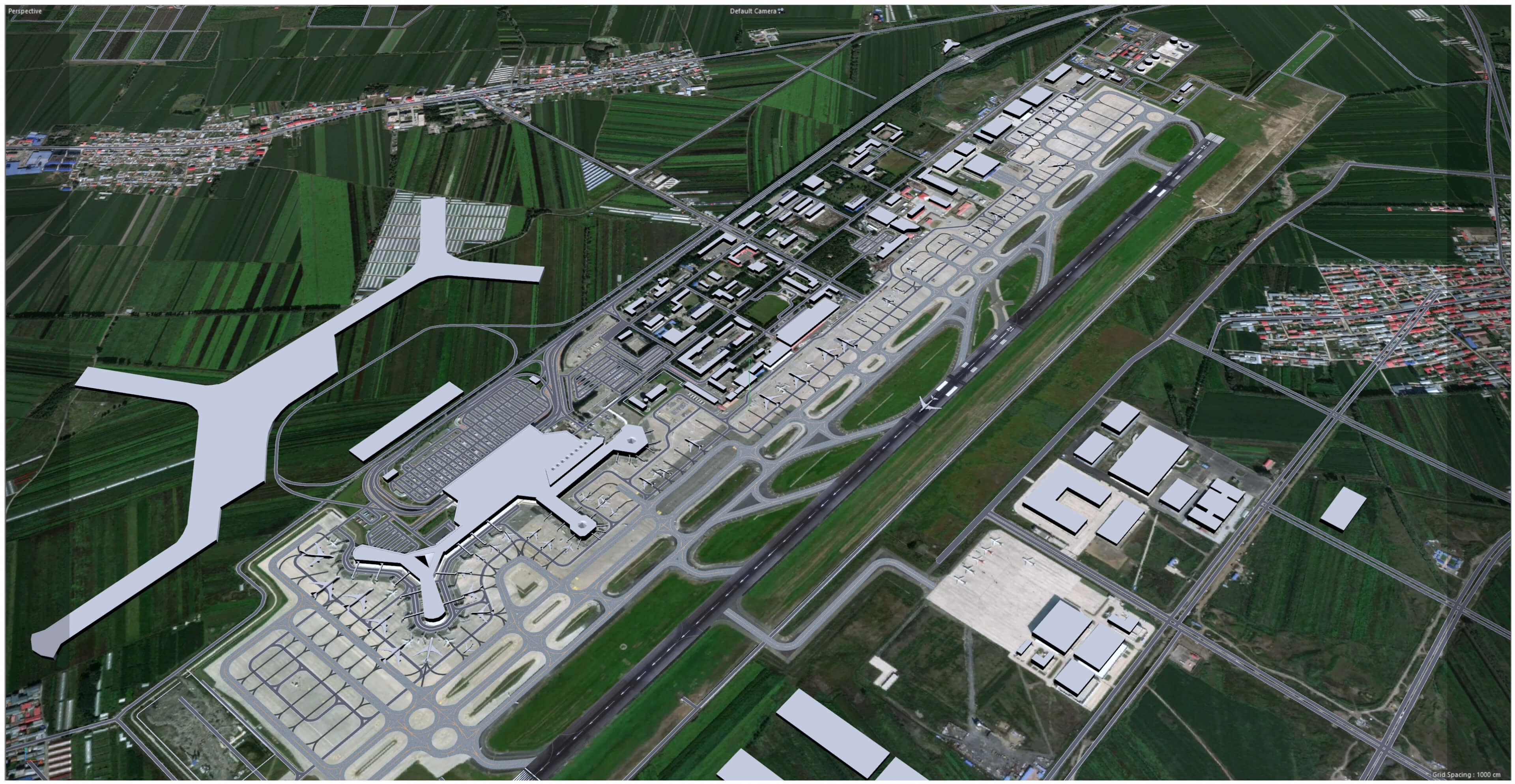 Harbin Taiping International Airport 10km - 3D Model by 3dstudio