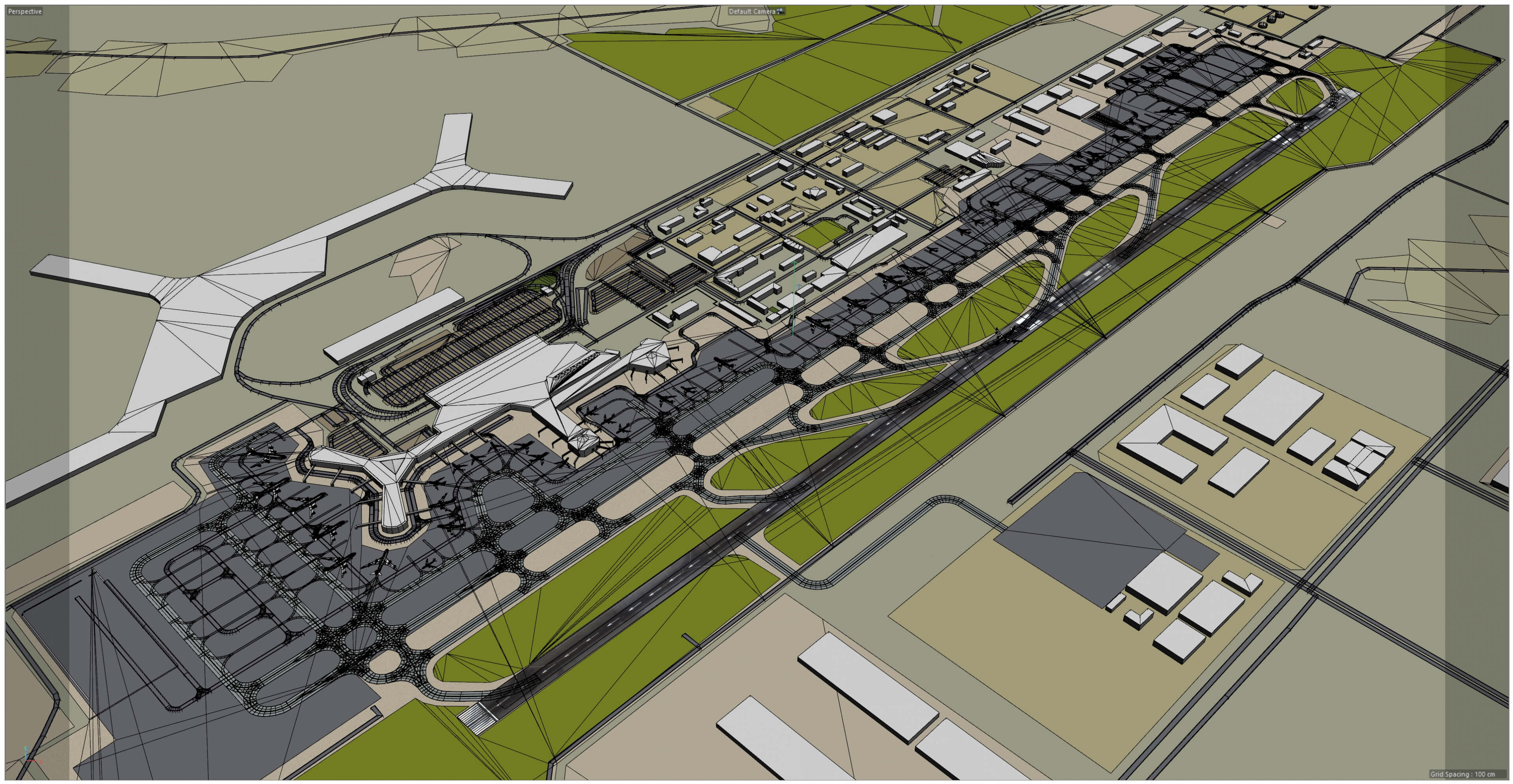 Harbin Taiping International Airport 10km - 3D Model by 3dstudio
