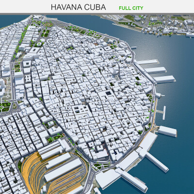 Havana City Cuba 3D Model 30km by 3dstudio