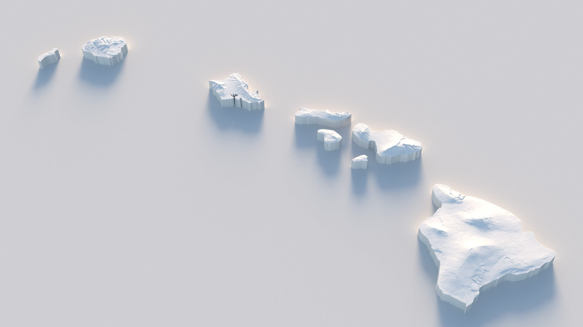 Hawaii Terrain Map - 3D Model by 3dstudio