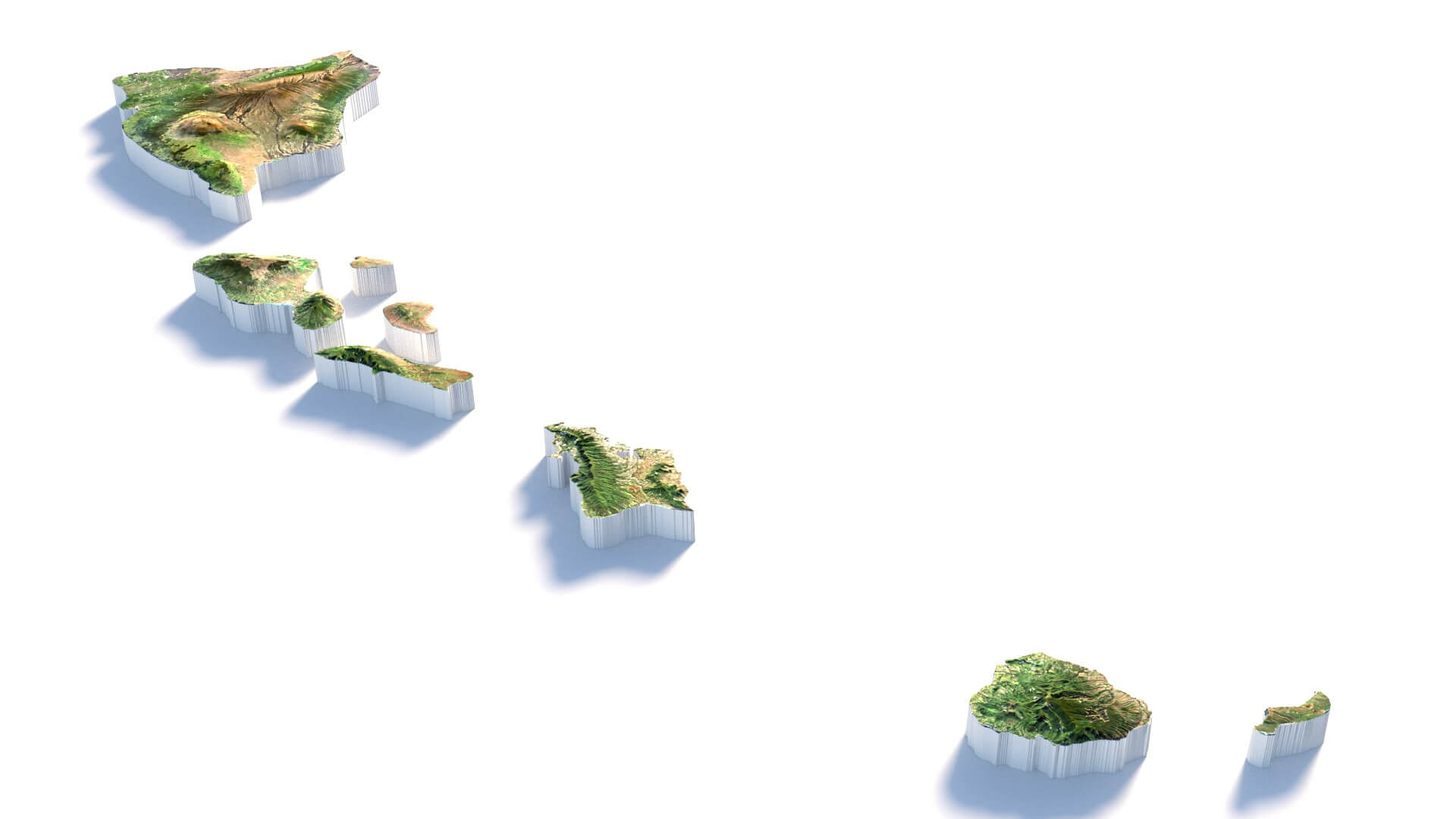 Hawaii Terrain Map - 3D Model by 3dstudio