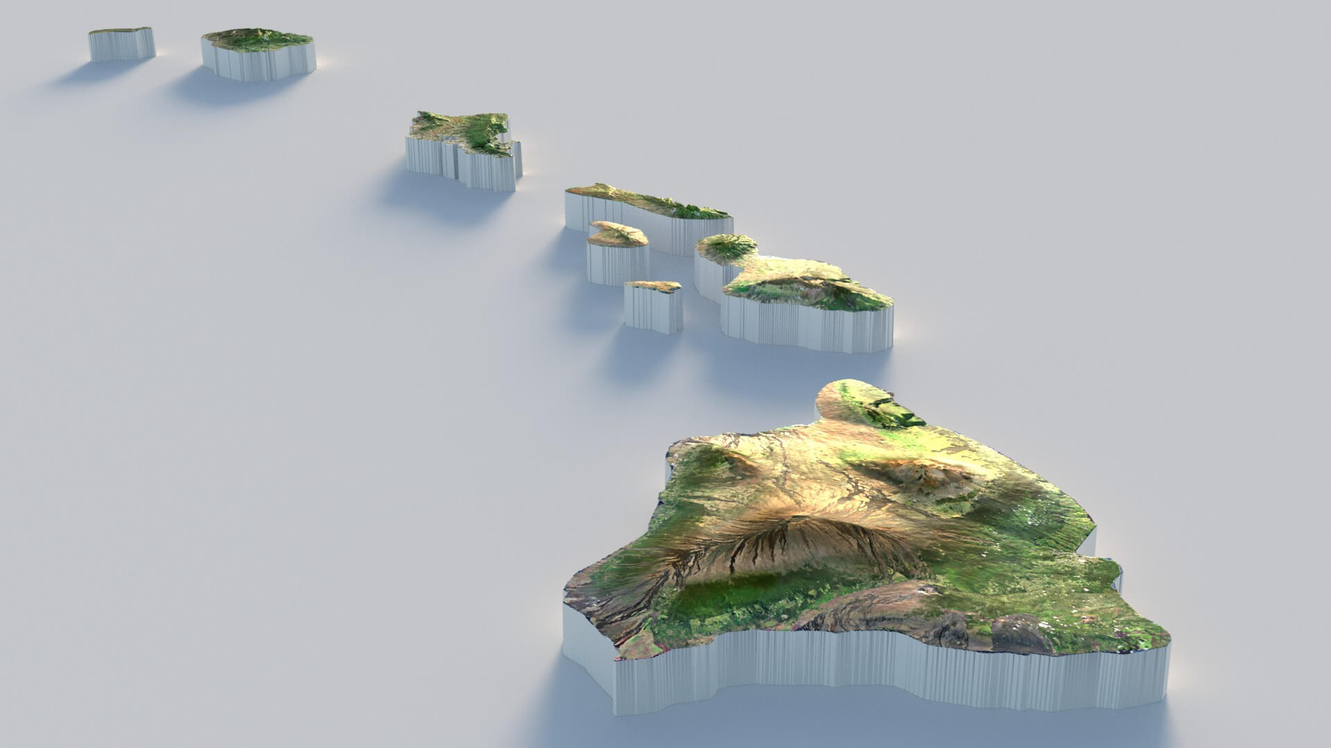 Hawaii Terrain Map - 3D Model by 3dstudio